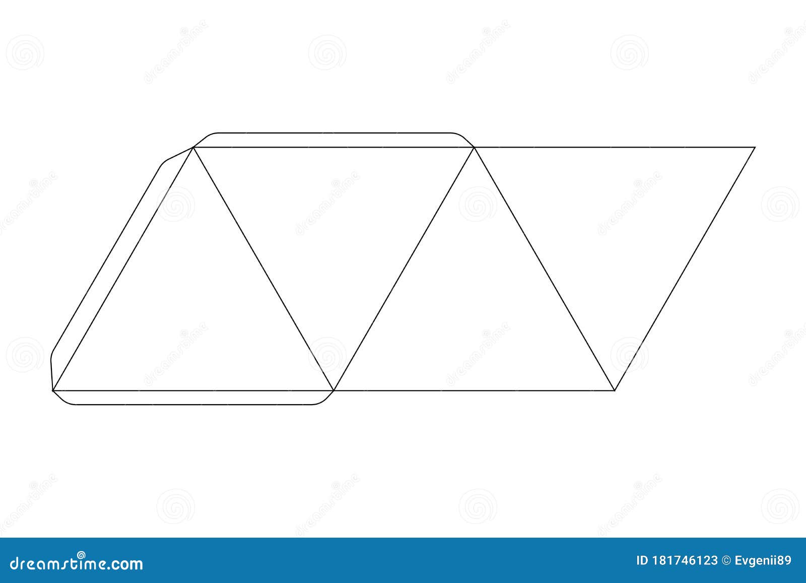 Paper Pyramid Template, Trim Scheme on White Stock Vector ...