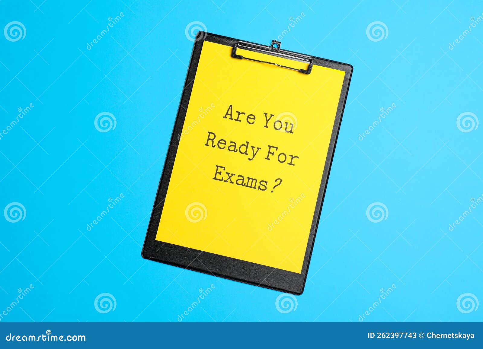 Paper with Question are You Ready for Exams on Light Blue Table, Top ...
