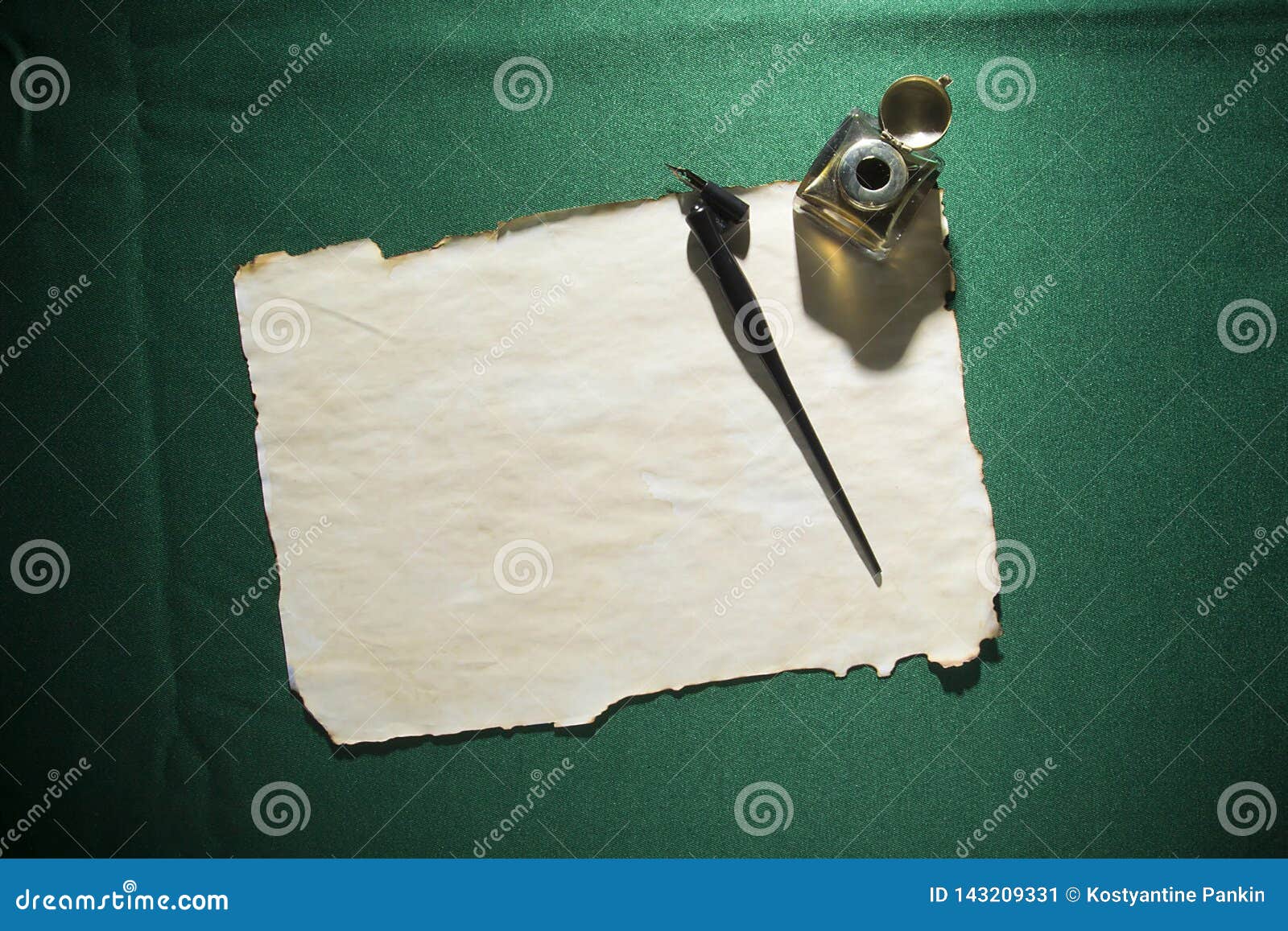 Old Paper, Quill Pen And Scroll On Wooden Paper Stock Photo ...