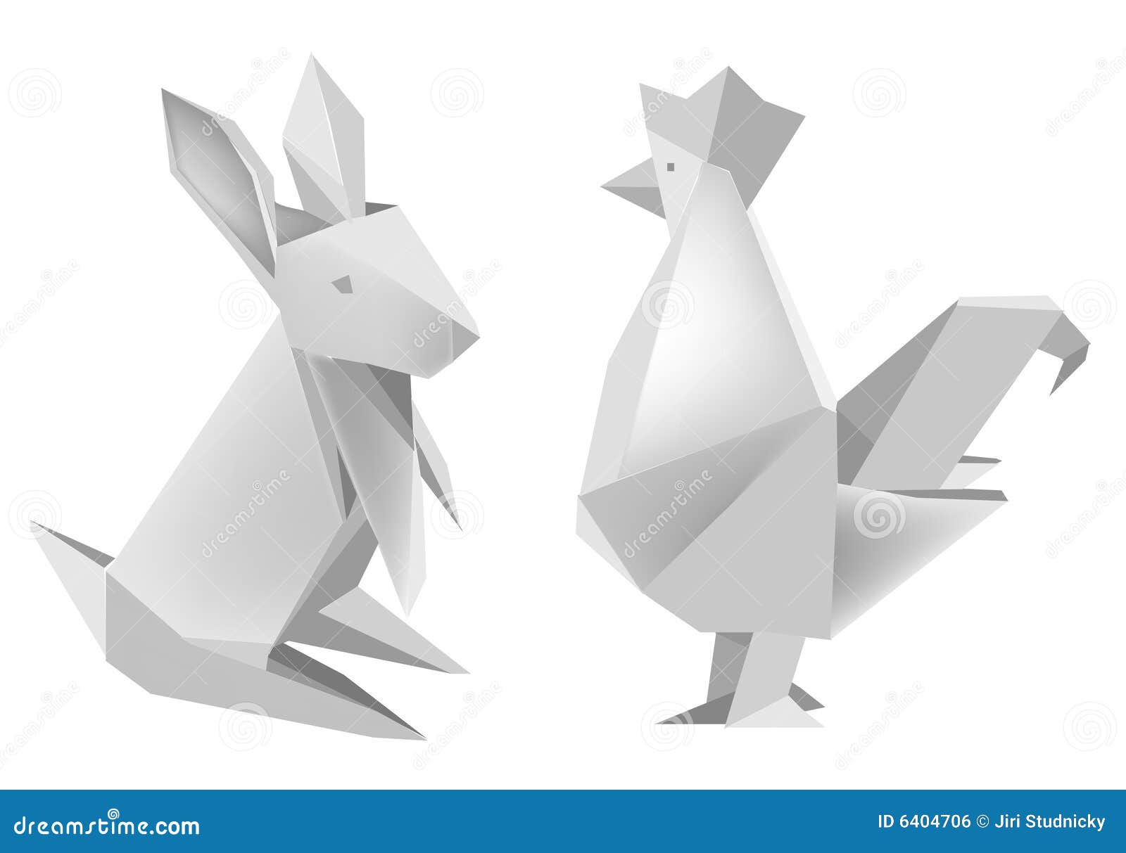 Paper_rabbit_and_rooster ilustración del vector. Ilustración de liebres ...