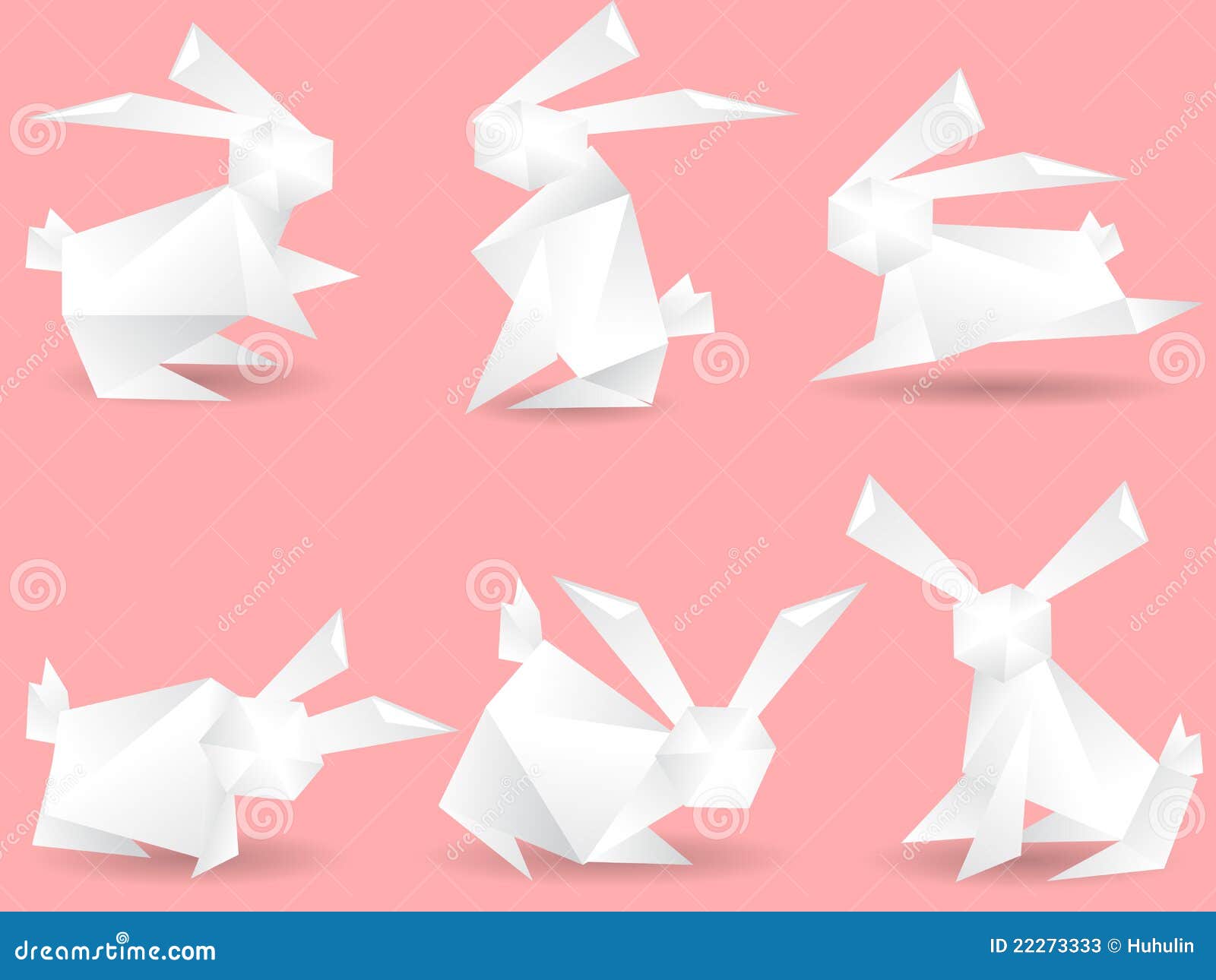 Paper rabbits stock vector. Illustration of origami, vision - 22273333