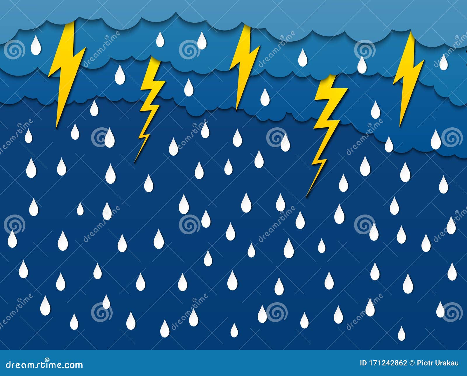 Paper Rain Creative Template Stock Vector - Illustration of concept ...