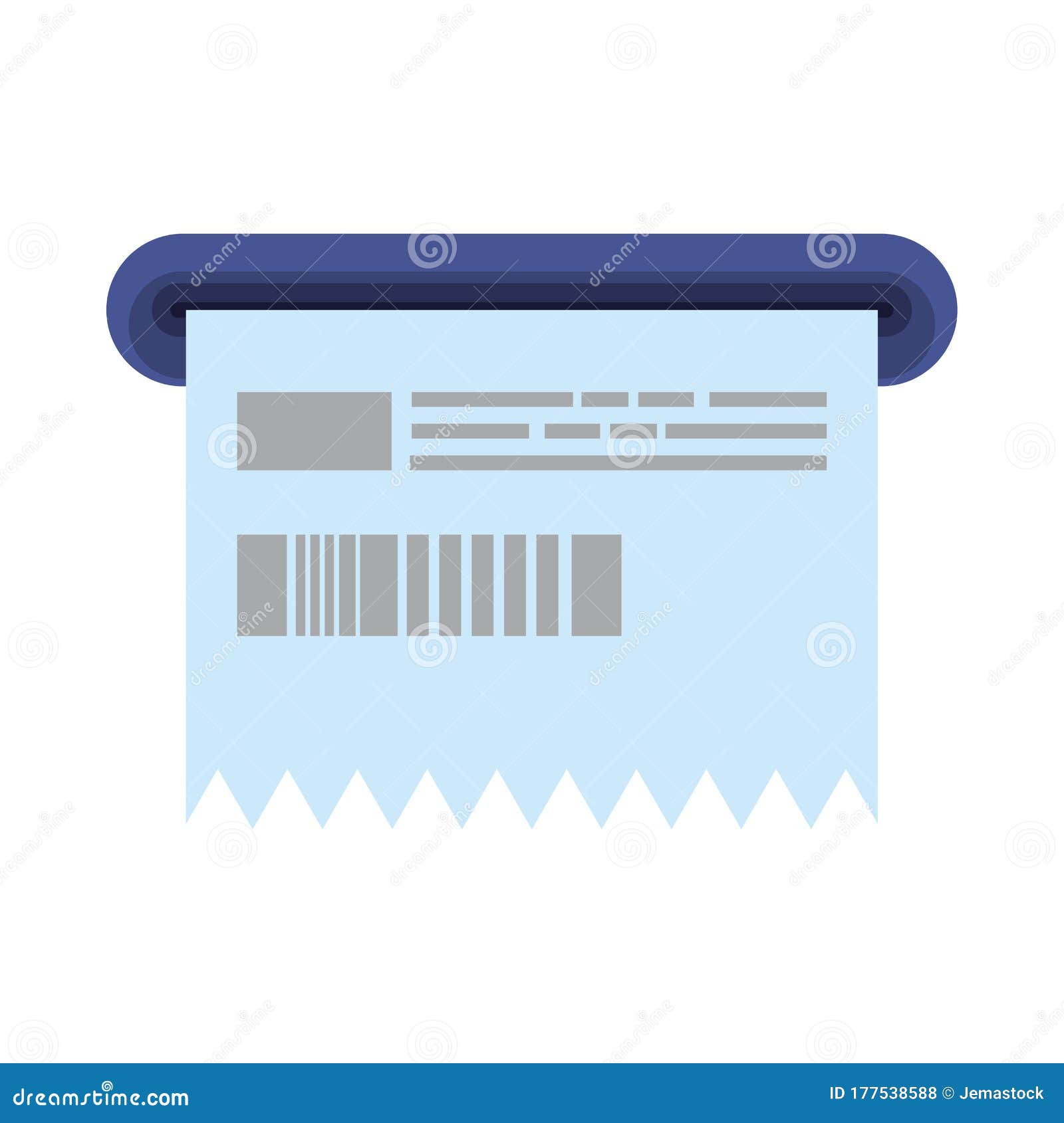 Paper Receipt Document Isolated Icon Stock Vector - Illustration of ...