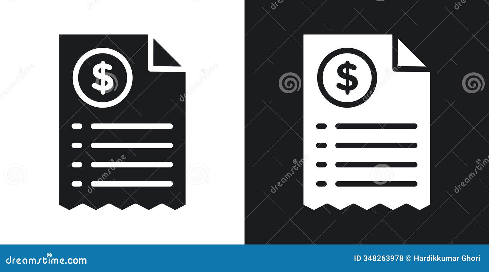 Receipt Icon With Magnifying Glass. Studying Paying Bill. Payment Of ...