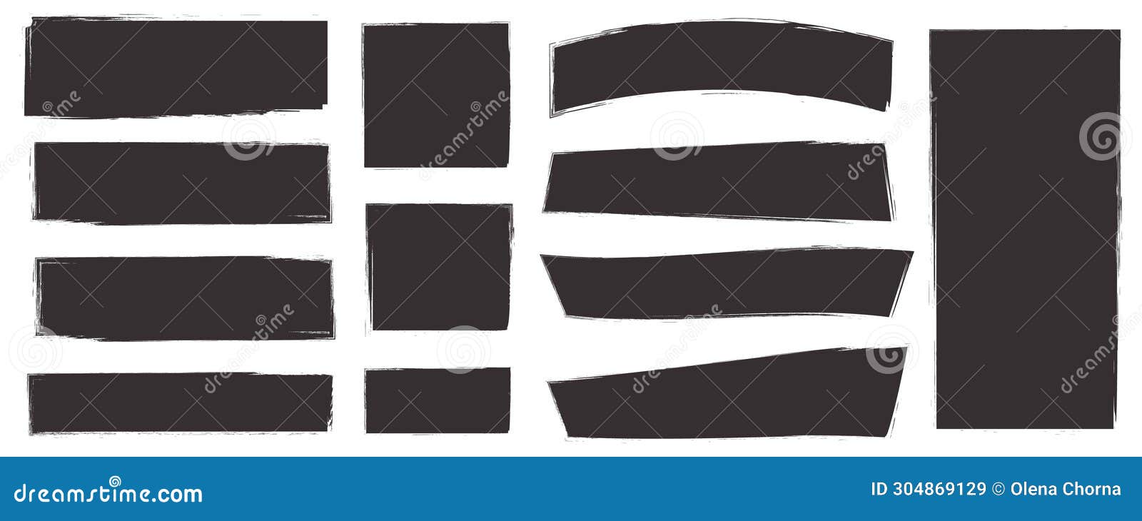 Paper Rectangle with Rough Edge. Torn Shapes with Jagged Border. Grunge ...