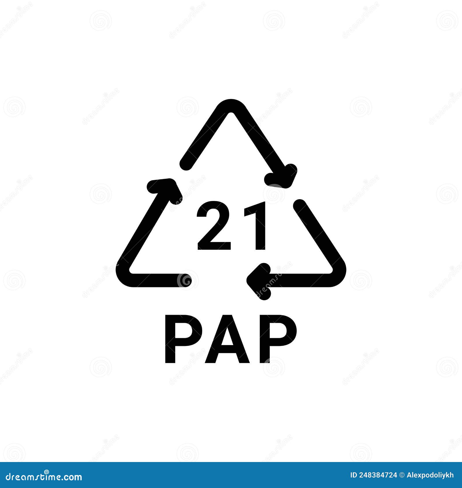 Paper Recycling Code PAP 21 Line Icon. Consumption Code Stock Vector ...