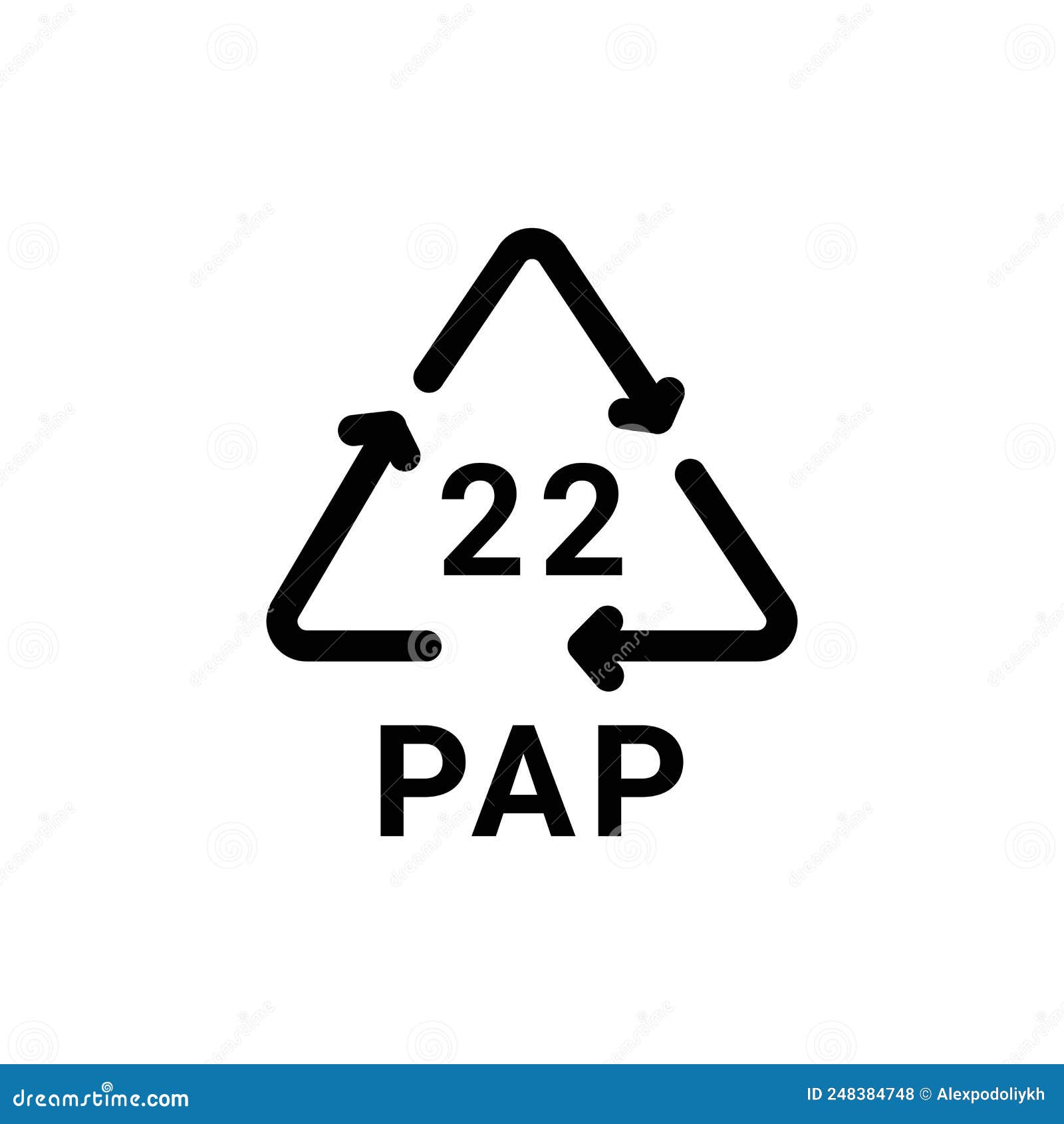 Paper Recycling Code PAP 22 Line Icon. Consumption Code Stock Vector ...