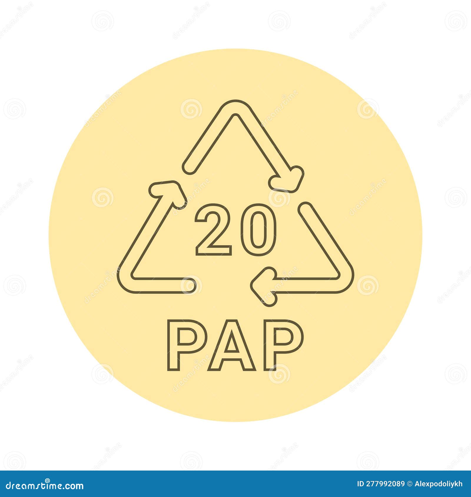 Paper Recycling Code PAP 20 Line Icon. Consumption Code Stock ...