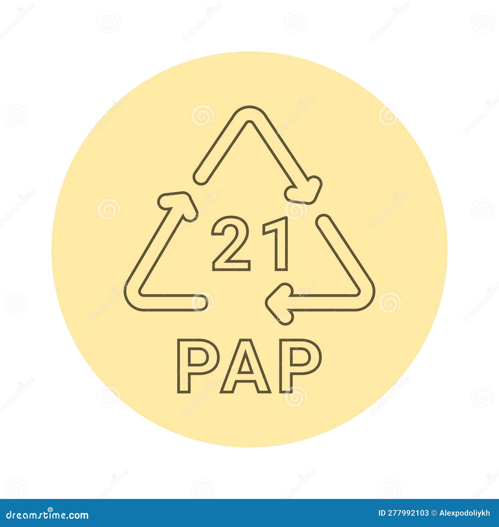 Paper Recycling Code PAP 21 Line Icon. Consumption Code Stock Vector ...