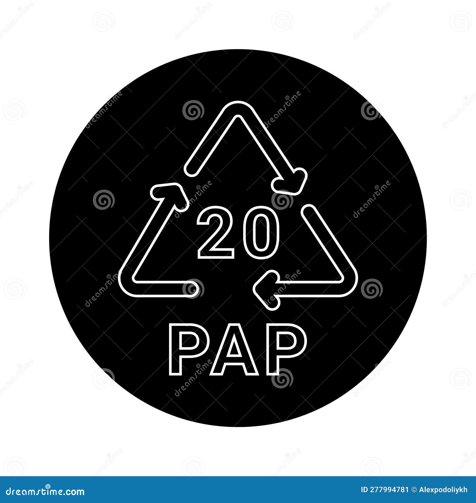 Paper Recycling Code PAP 20 Line Icon. Consumption Code Stock ...