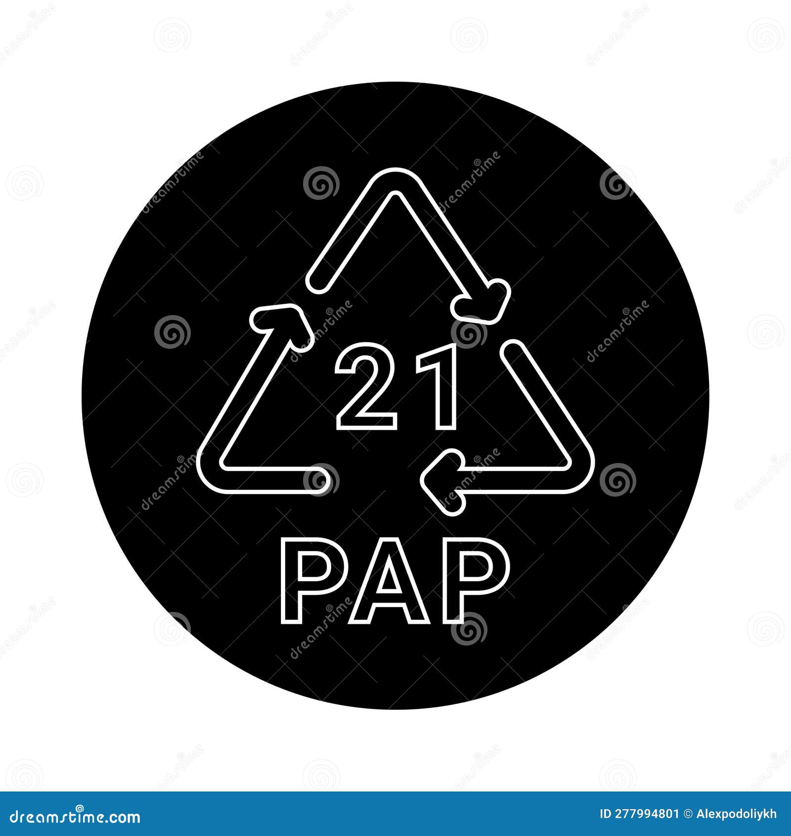 Paper Recycling Code PAP 21 Line Icon. Consumption Code Stock Vector ...
