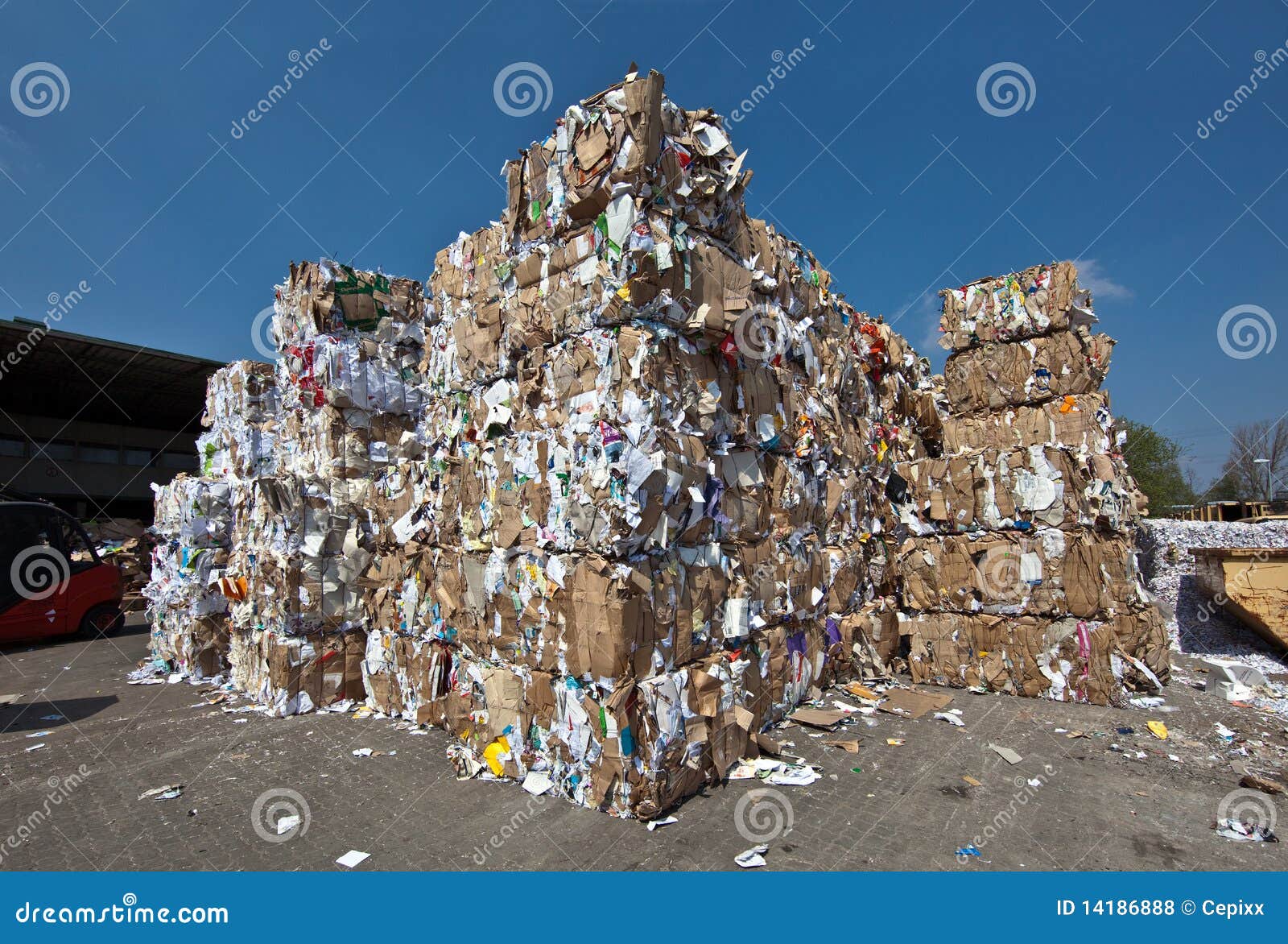 Paper recycling depot stock photo. Image of energy, work - 14186888