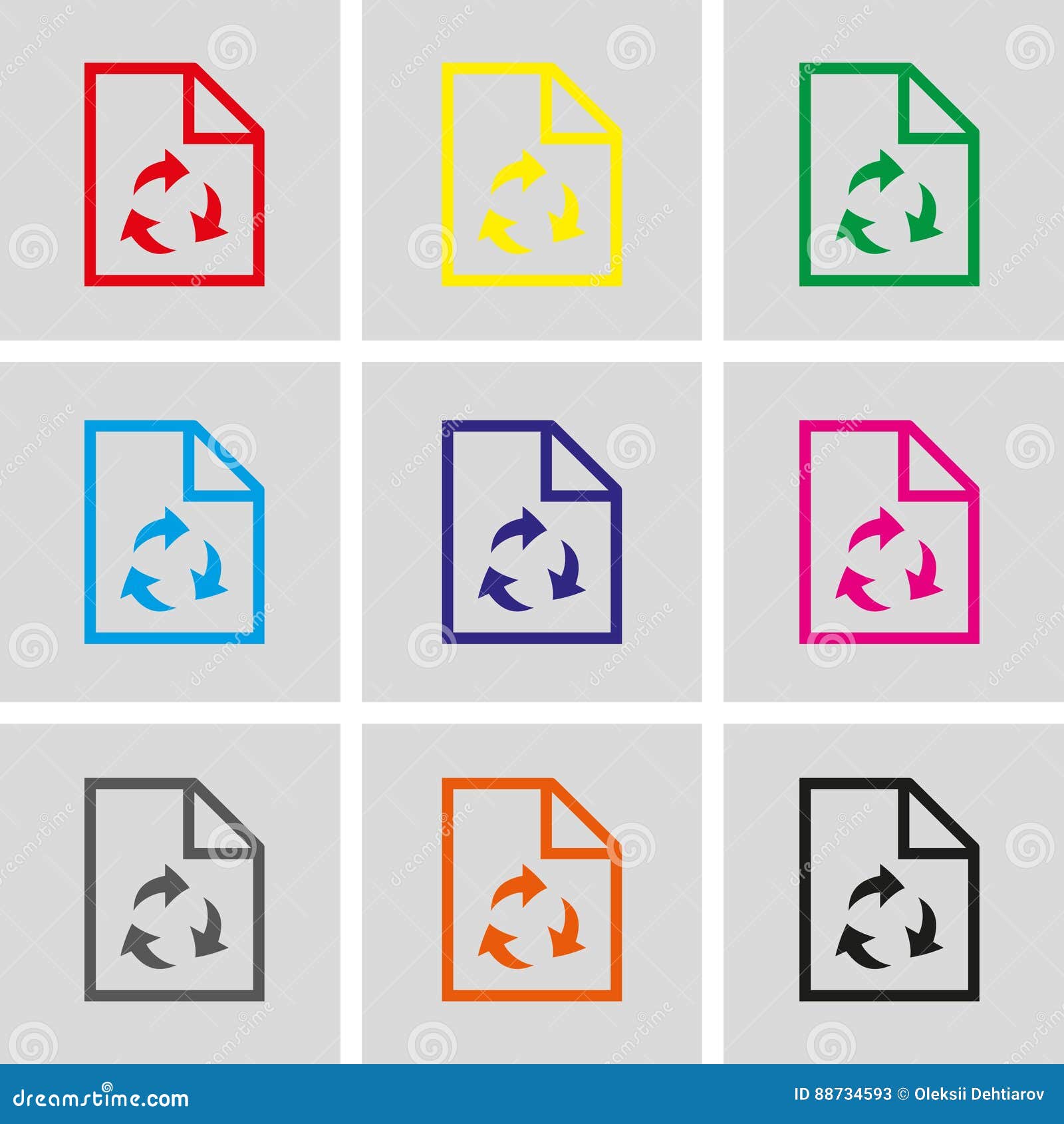 Paper Recycling Icon Stock Vector Illustration Flat Design Stock Vector ...