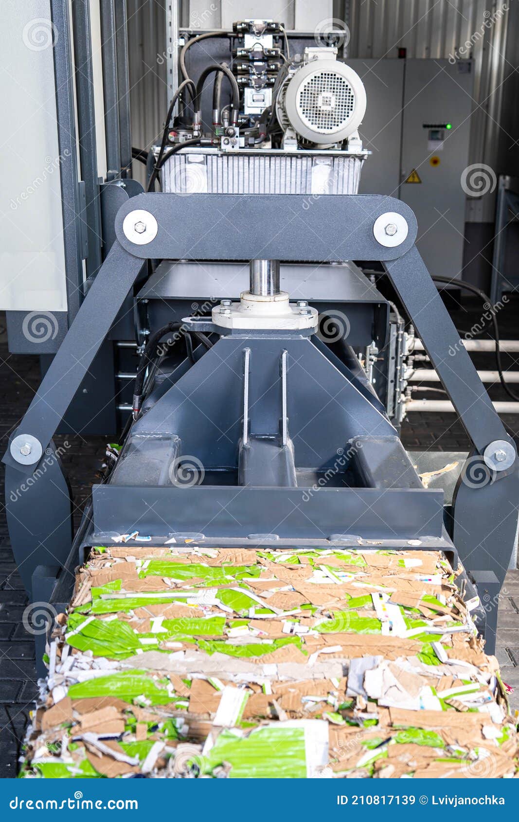 Paper Recycling Truck and Forklift Loading Old Papers Stock Image ...