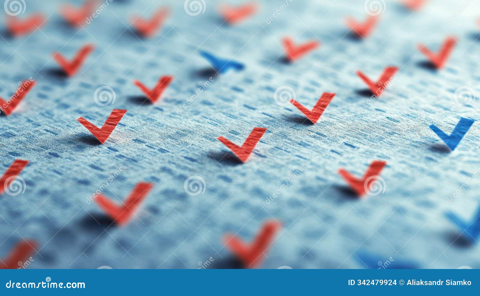 Paper with Red Blue Check Marks Neatly Displayed Stock Illustration ...