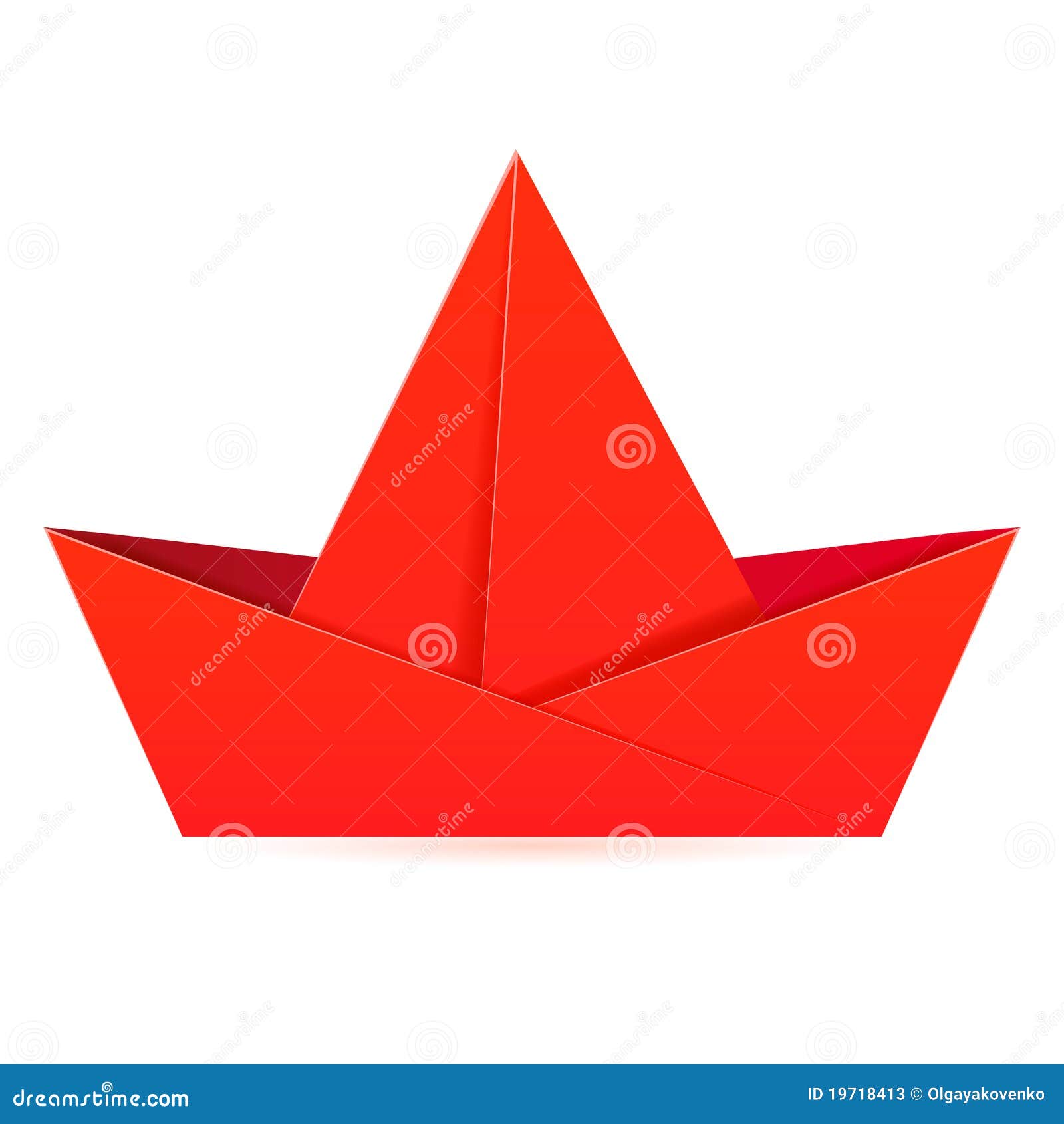 Paper red boat. stock vector. Illustration of lake, leader - 19718413