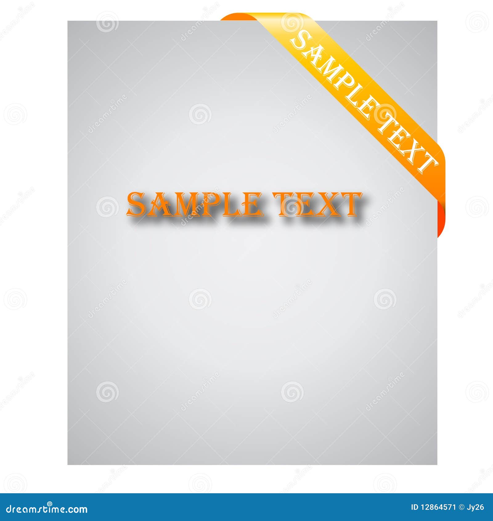 Paper with Ribbon in Top Right Corner Stock Vector - Illustration of ...