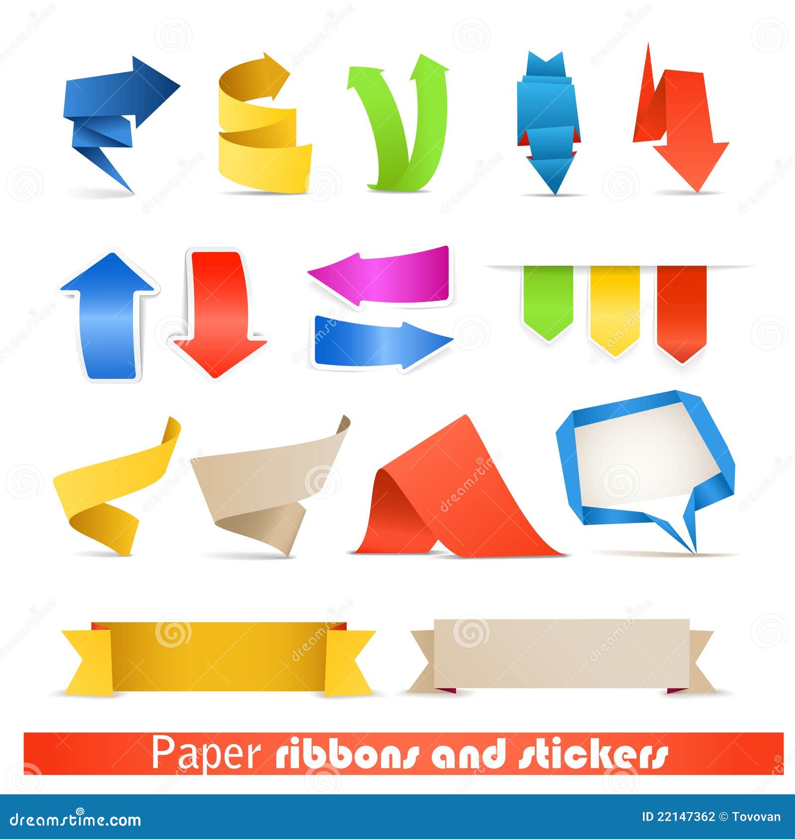 Paper ribbons and arrows stock vector. Illustration of product - 22147362