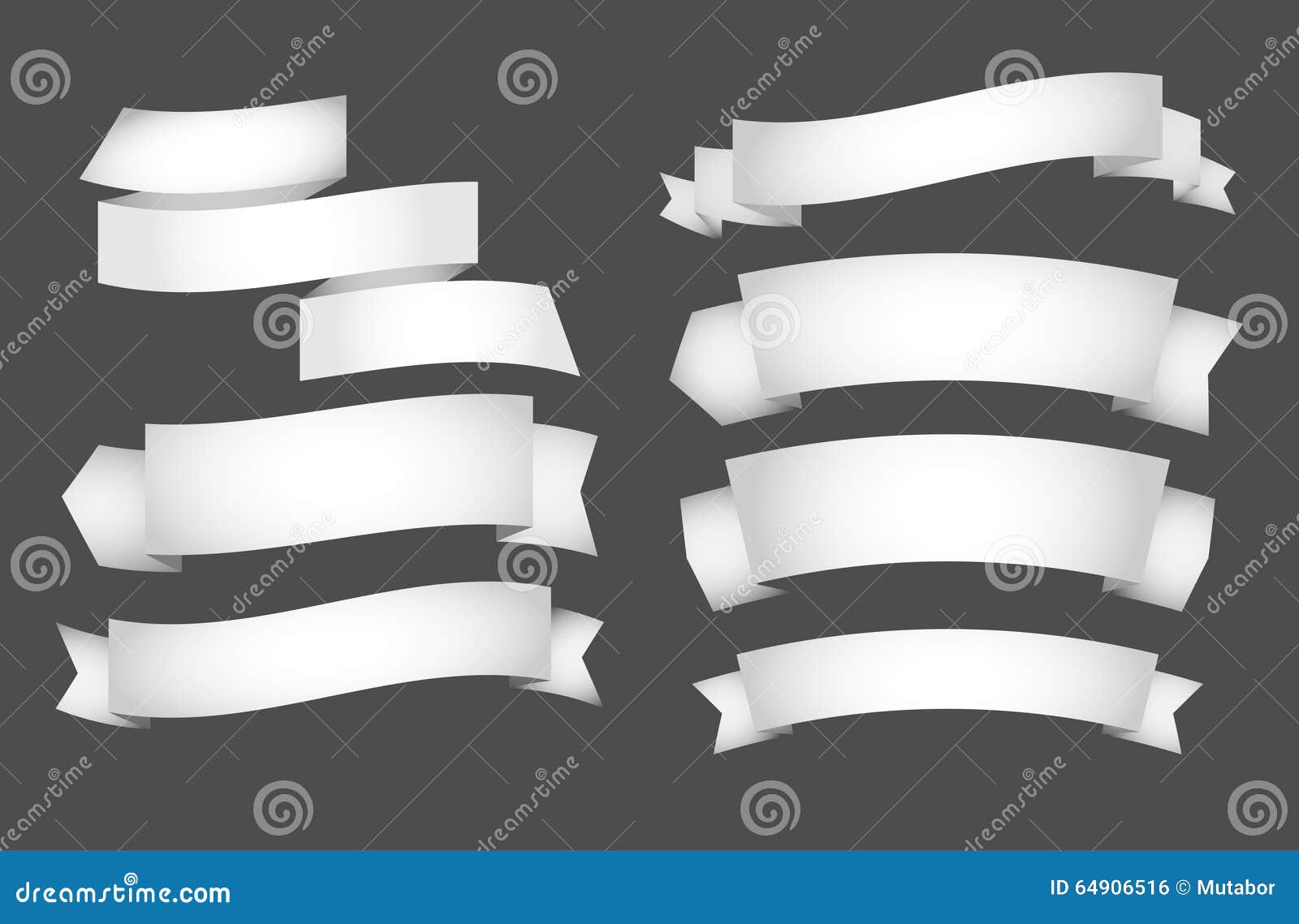Paper ribbons stock vector. Illustration of flat, signs - 64906516
