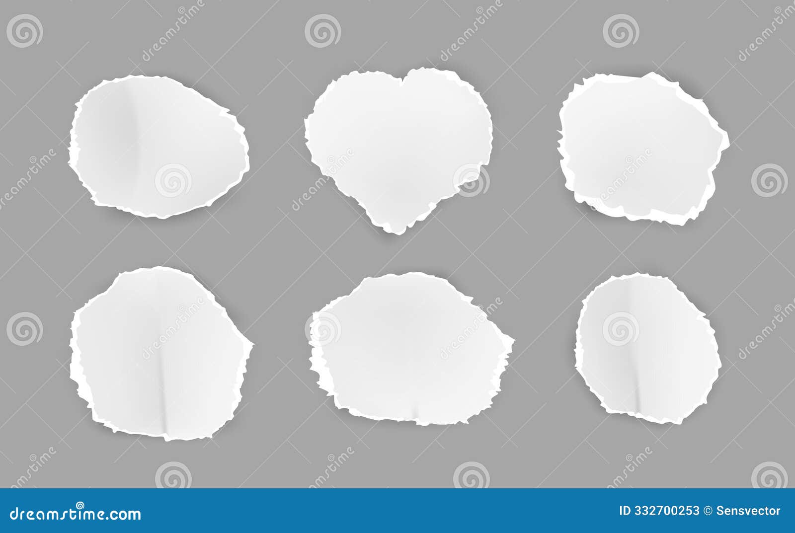 Paper Rip Pieces of Different Shape Stock Illustration - Illustration ...