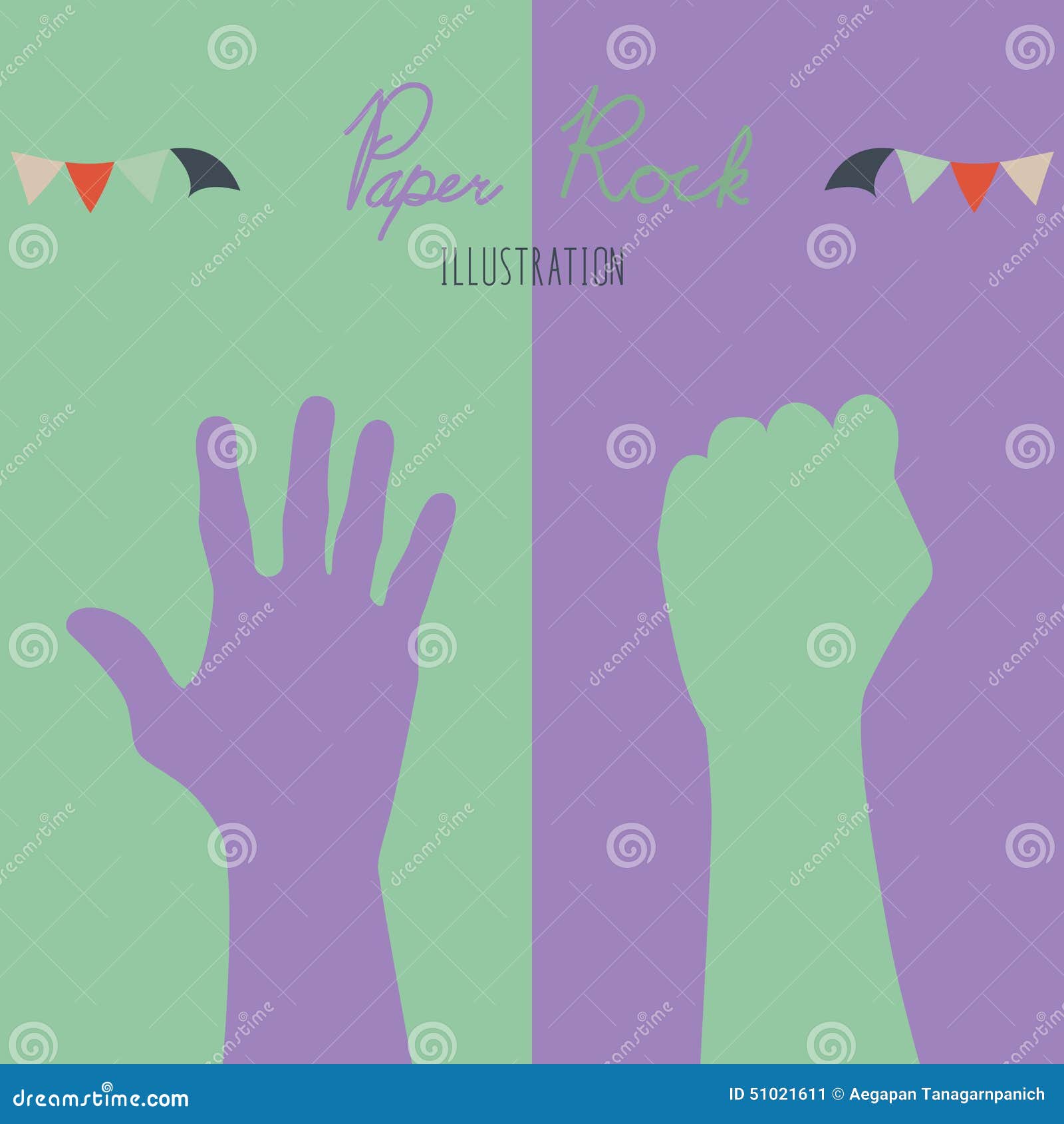 Paper-Rock stock vector. Illustration of human, hand - 51021611