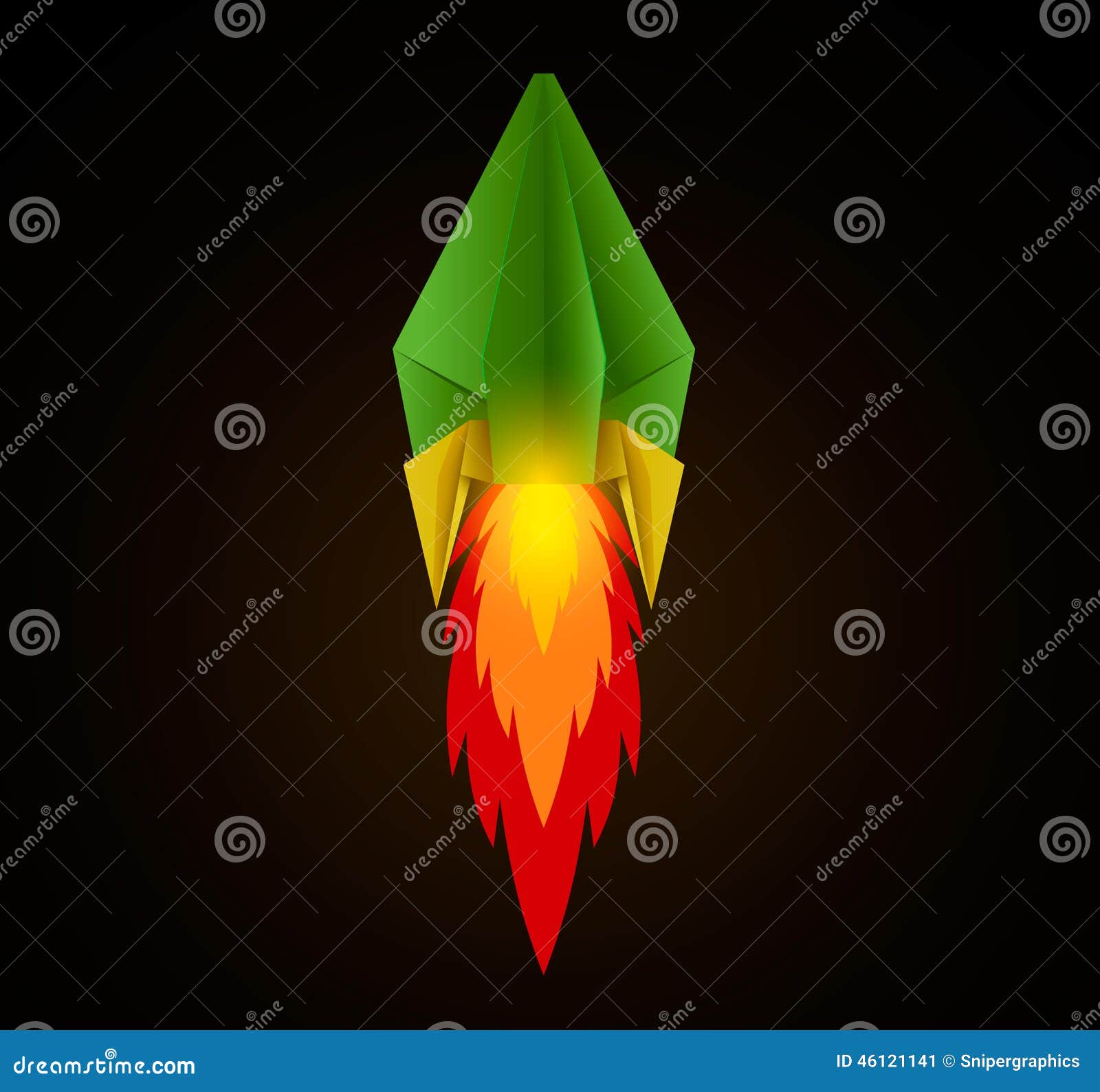 Paper Rocket stock vector. Illustration of aviation, flight - 46121141