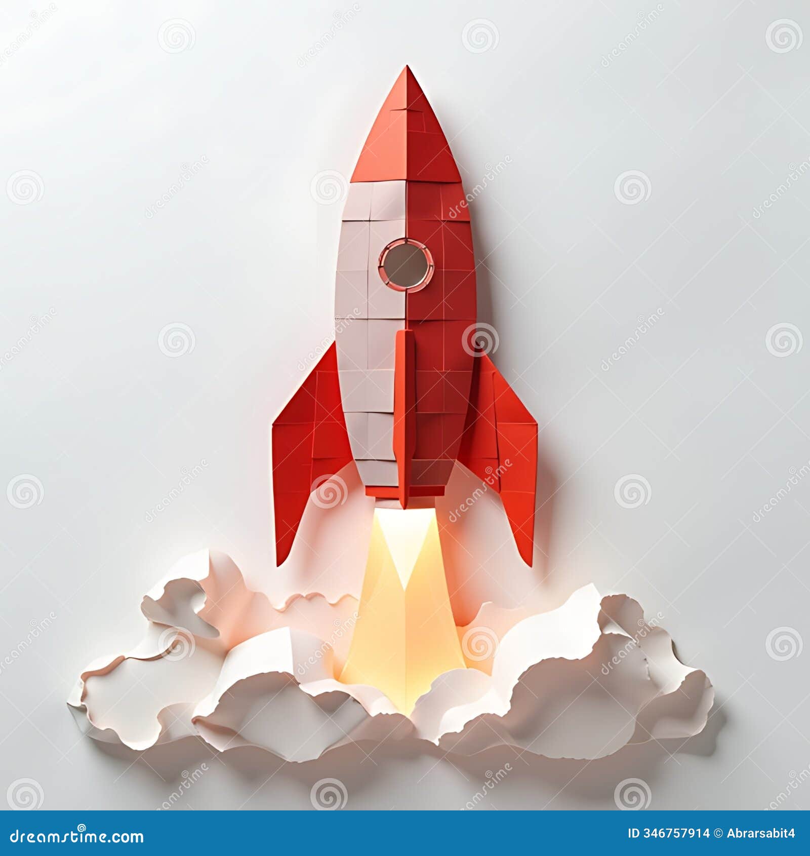 Paper Rocket Launch, stock photo. Image of takeoff, ambition - 346757914