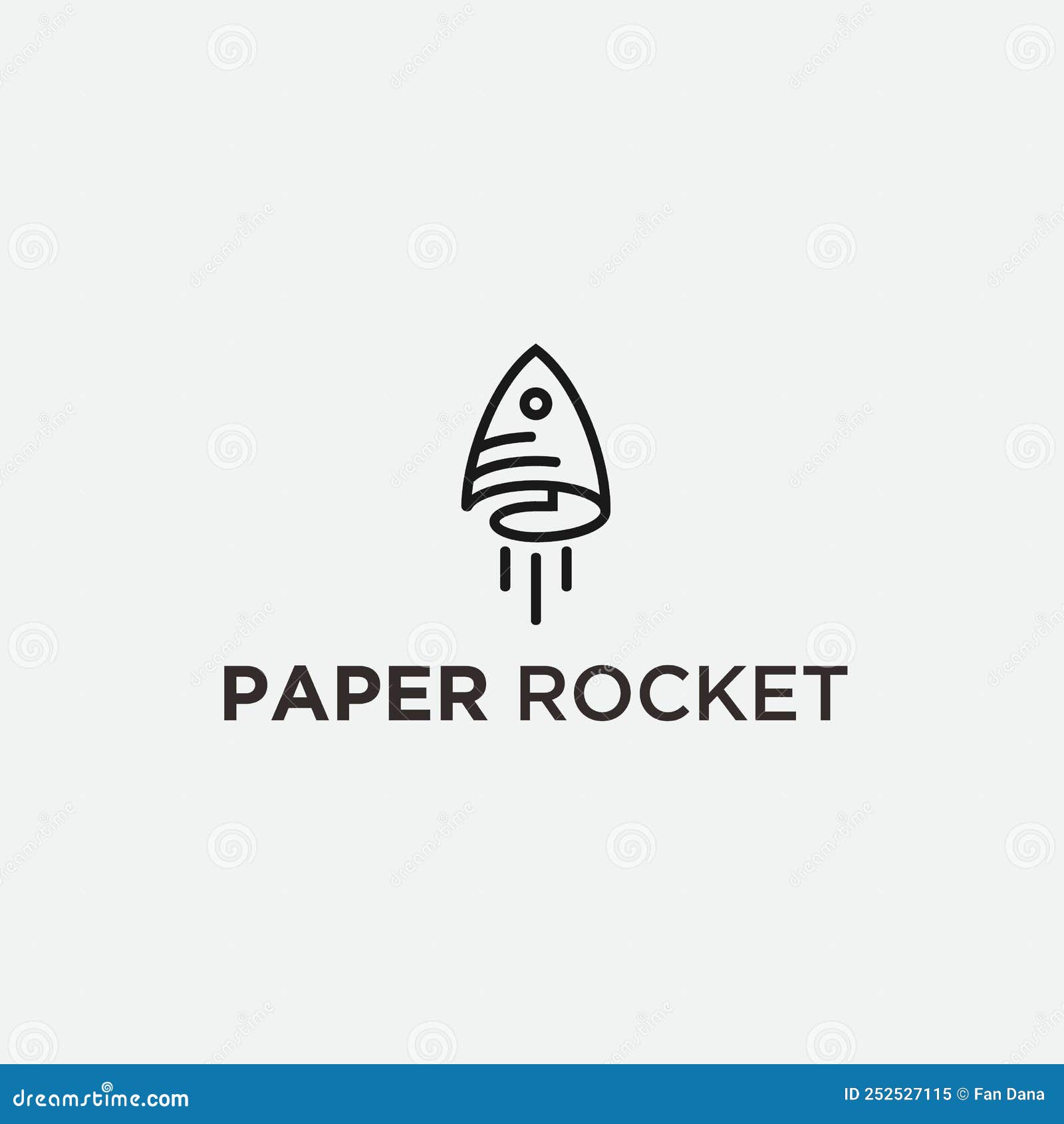 Paper Rocket Logo Design Vector Illustration Stock Vector ...