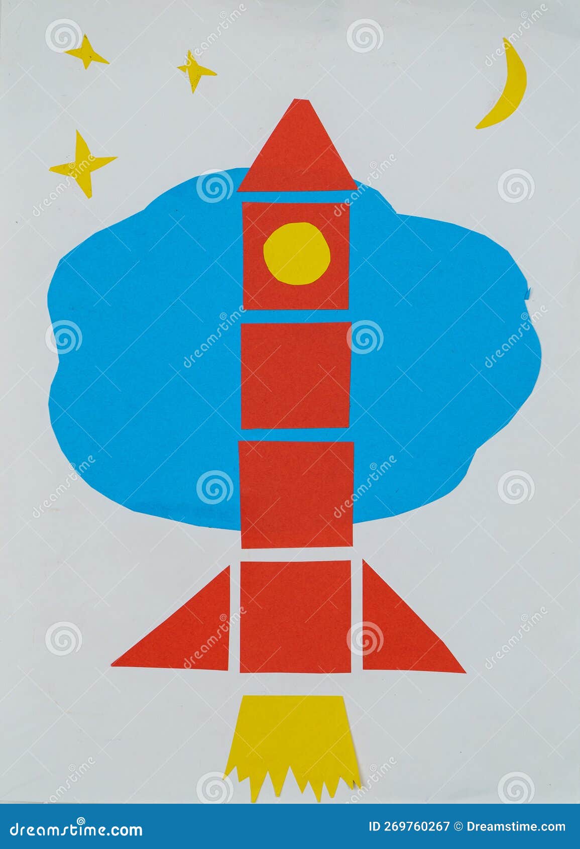 A Paper Rocket Made by Hands. Items for Children S Creativity Stock ...