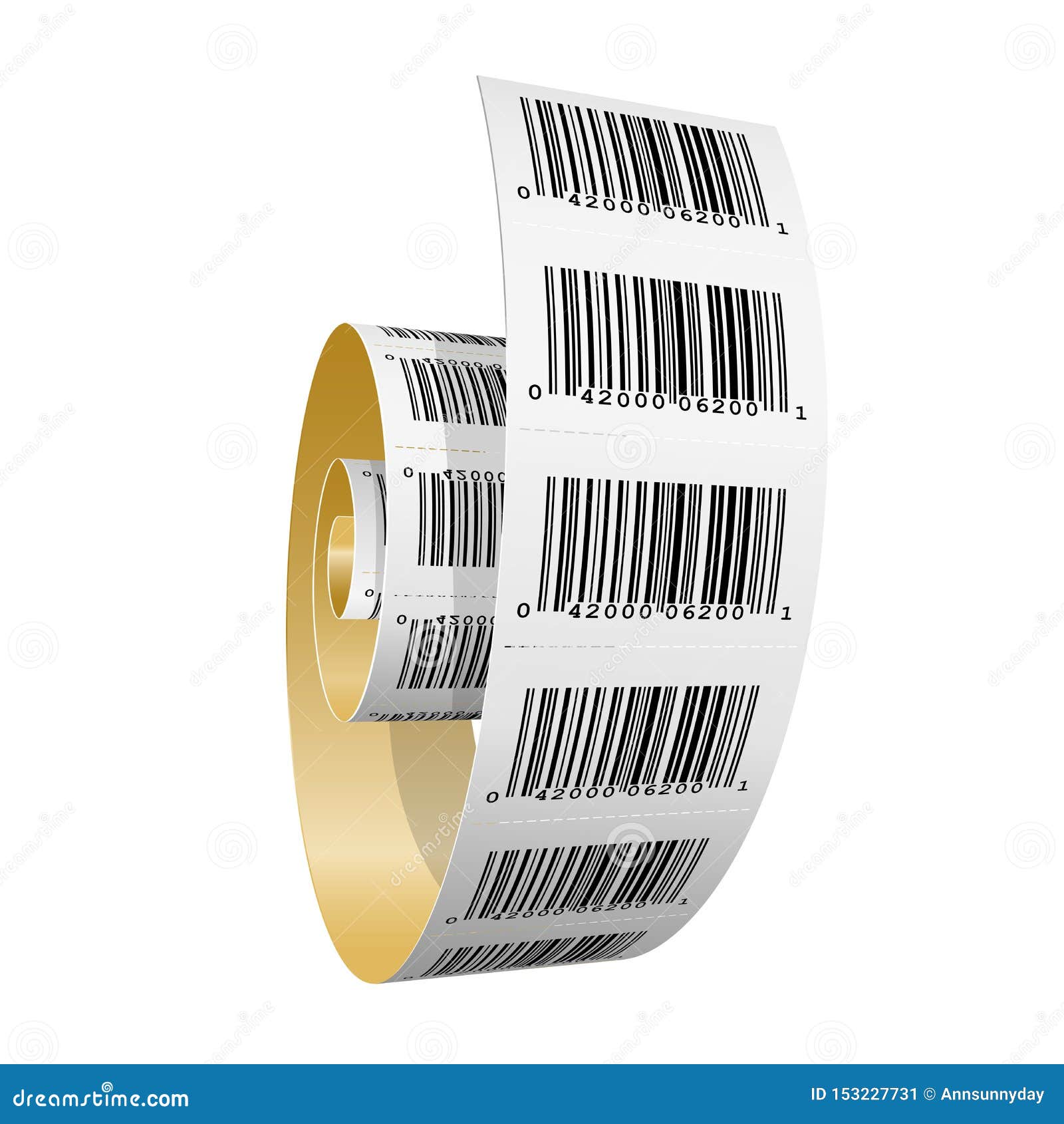 Paper Roll with Barcode Stickers - Scanning Labels Bobbin Stock Vector ...