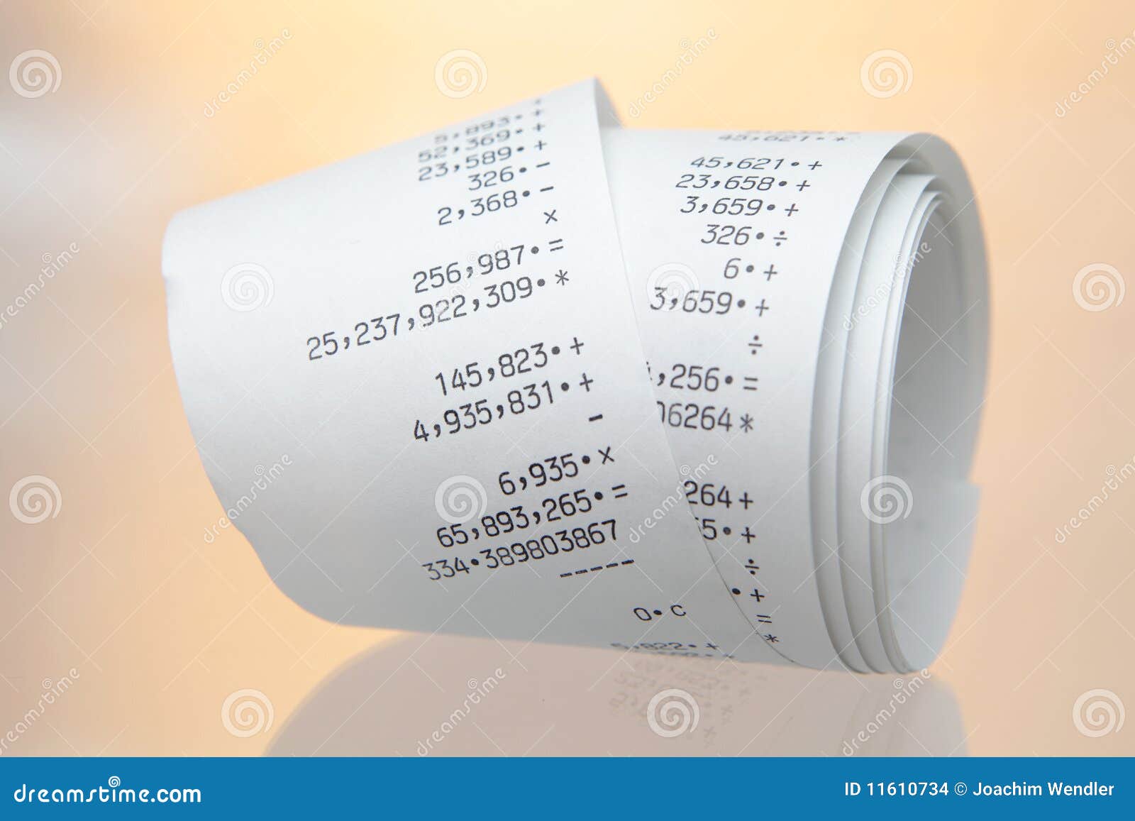 Paper Roll of a Desk-top Calculator Stock Photo - Image of technical ...