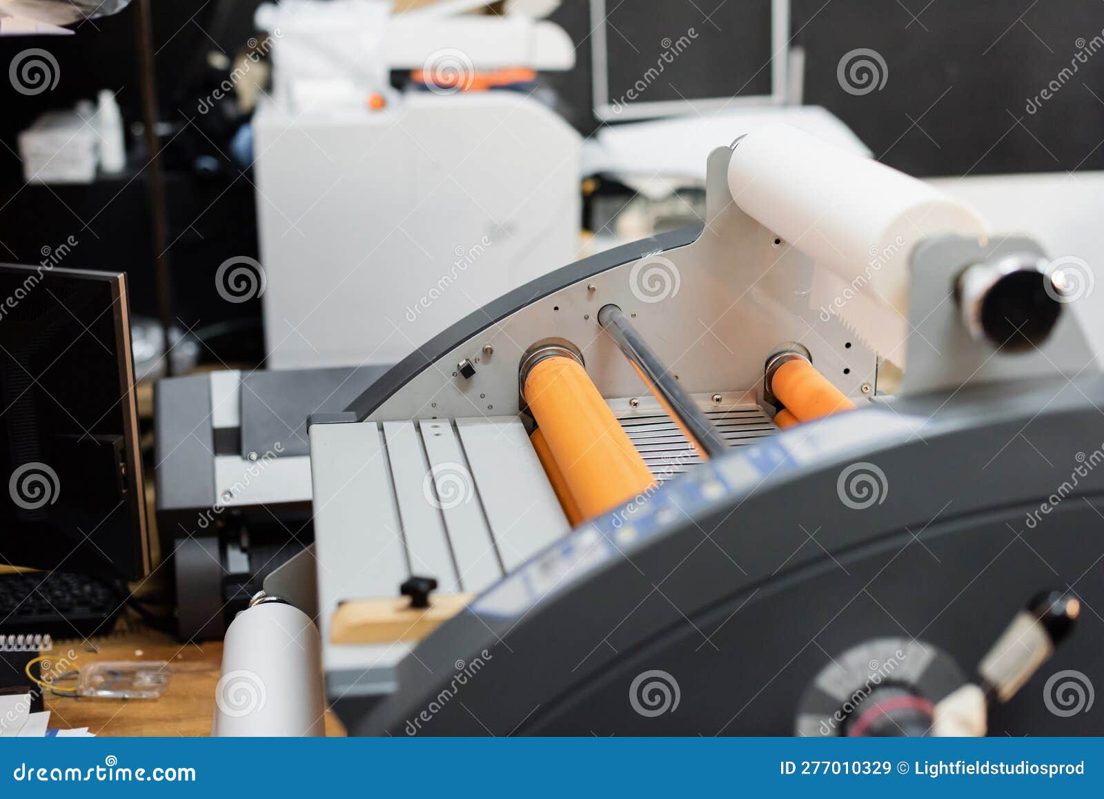 Paper Roll Inside of Professional Print Stock Image - Image of paper ...