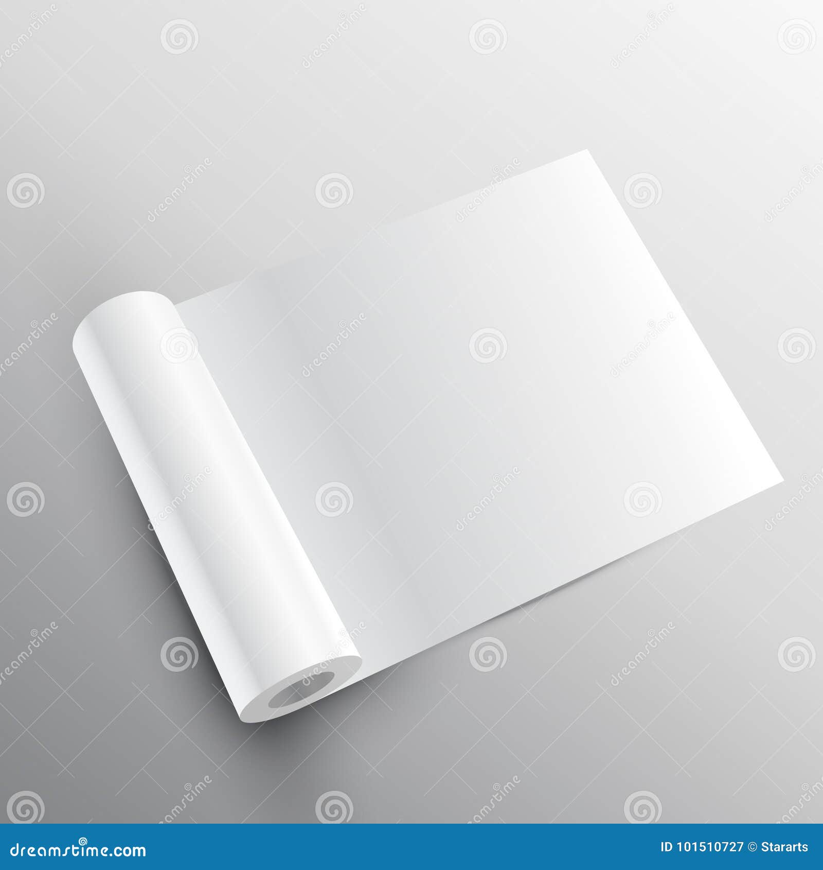 Paper Roll Mockup in 3d Style Stock Vector - Illustration of ...