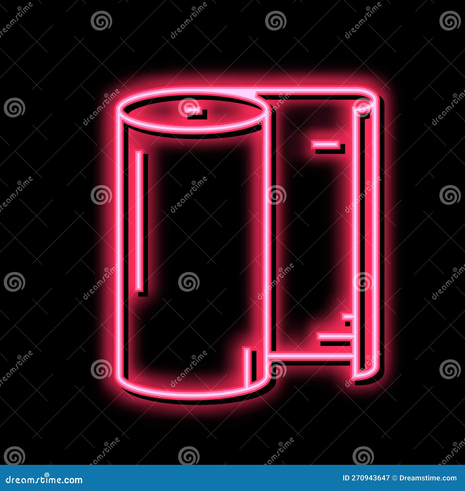 Paper Roll Neon Glow Icon Illustration Stock Vector - Illustration of ...
