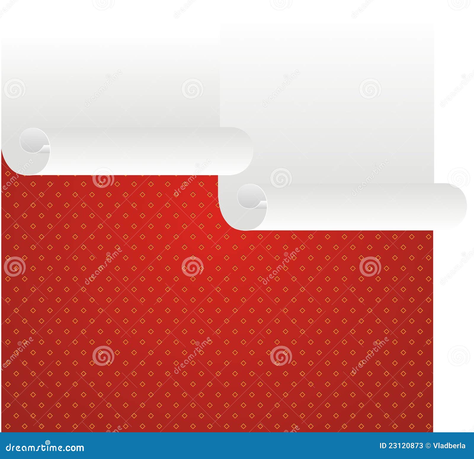 Paper roll and red frame stock vector. Illustration of wall - 23120873