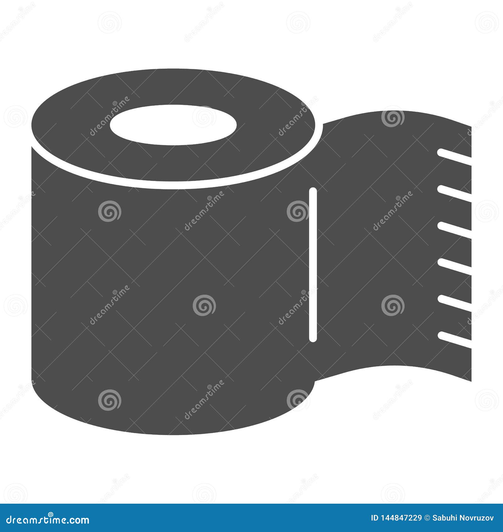 Paper Roll Solid Icon. Toilet Paper Recycling Vector Illustration ...