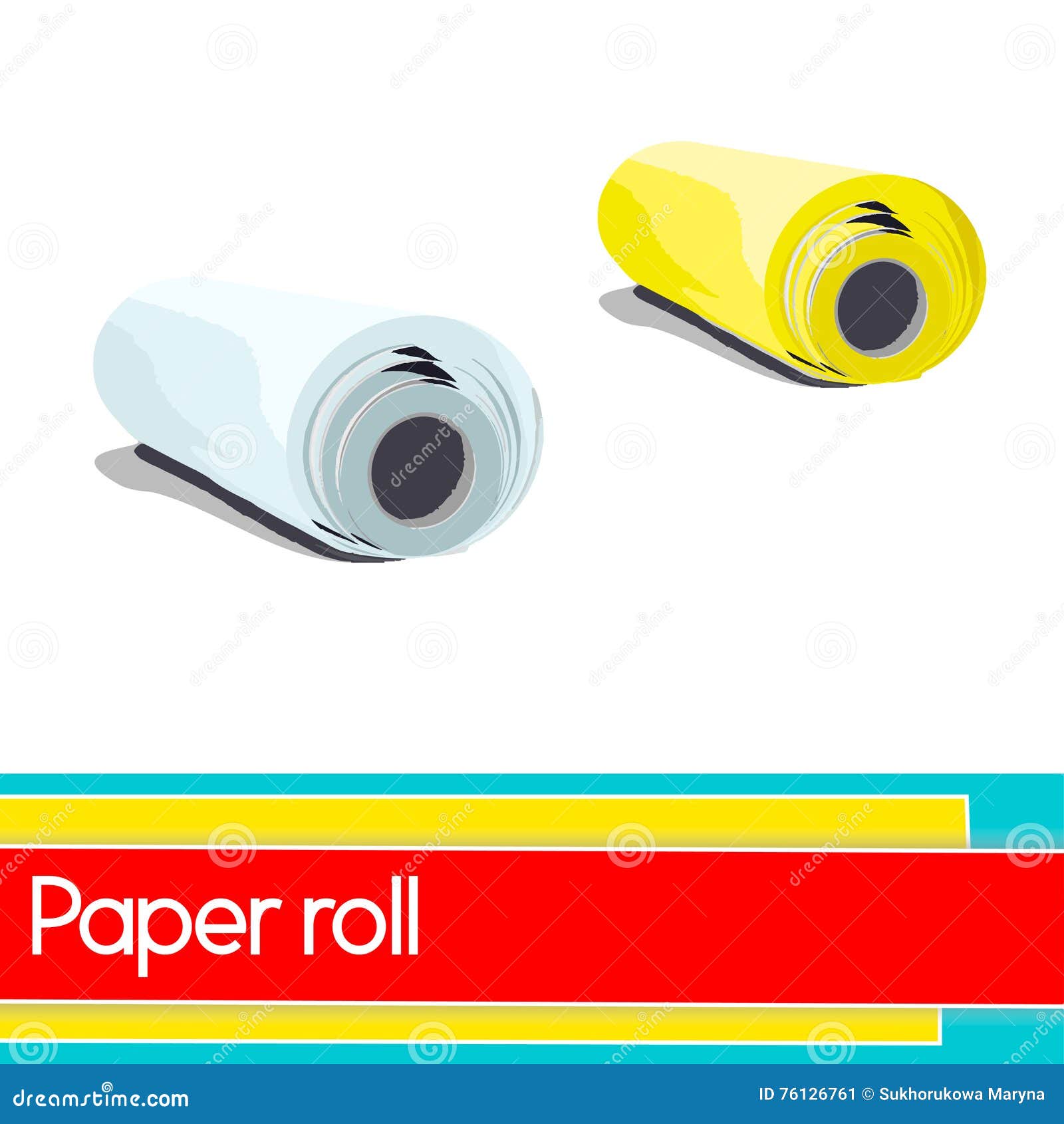 Paper rolls stock illustration. Illustration of leaves - 76126761