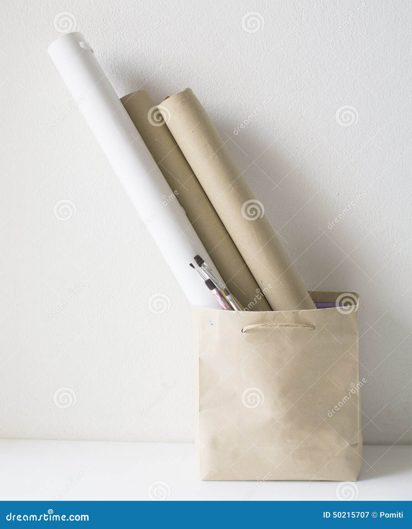 Paper Rolls in Shopping Bag Stock Image - Image of rolls, paper: 50215707