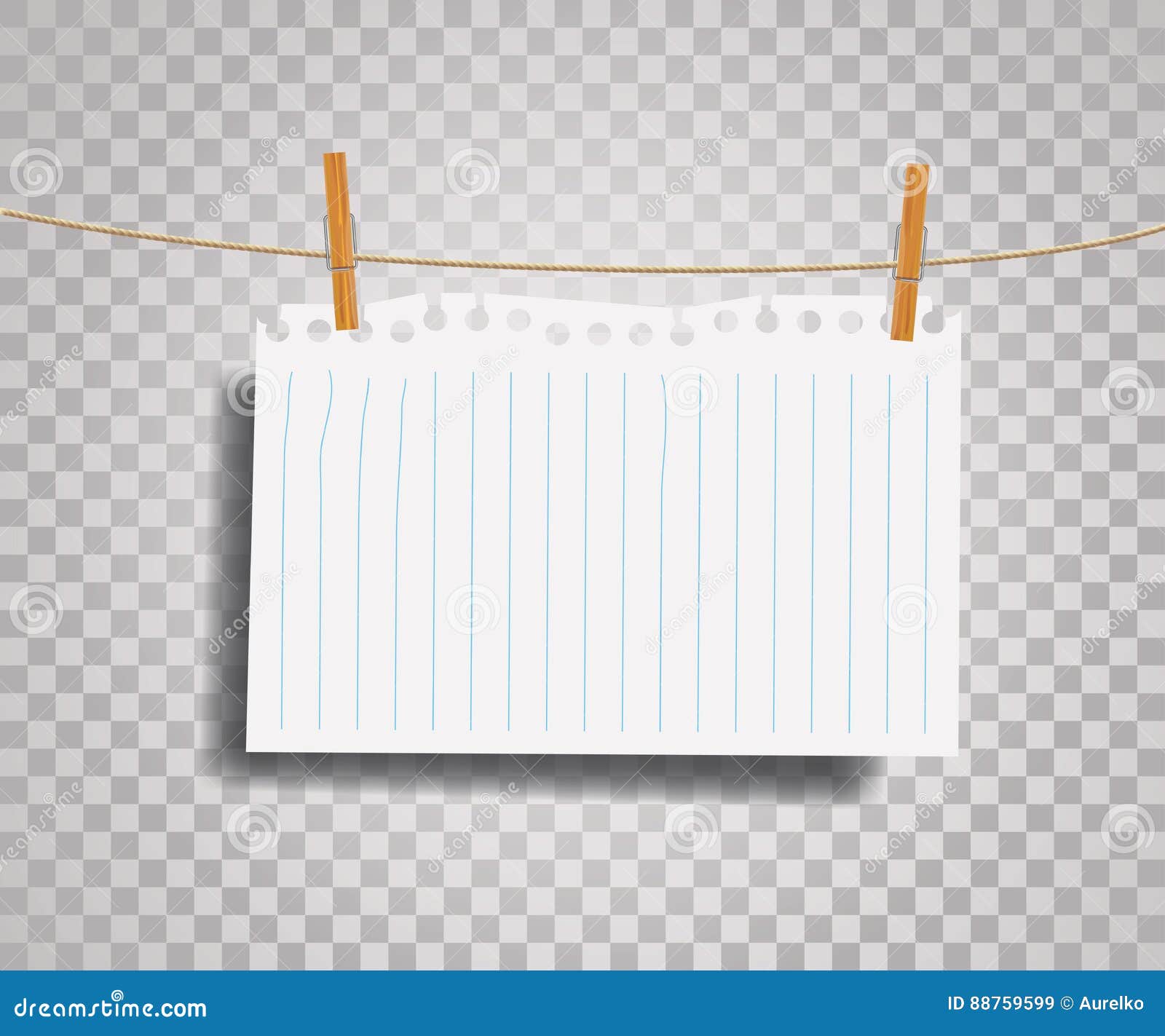 Paper on rope stock vector. Illustration of four, design - 88759599