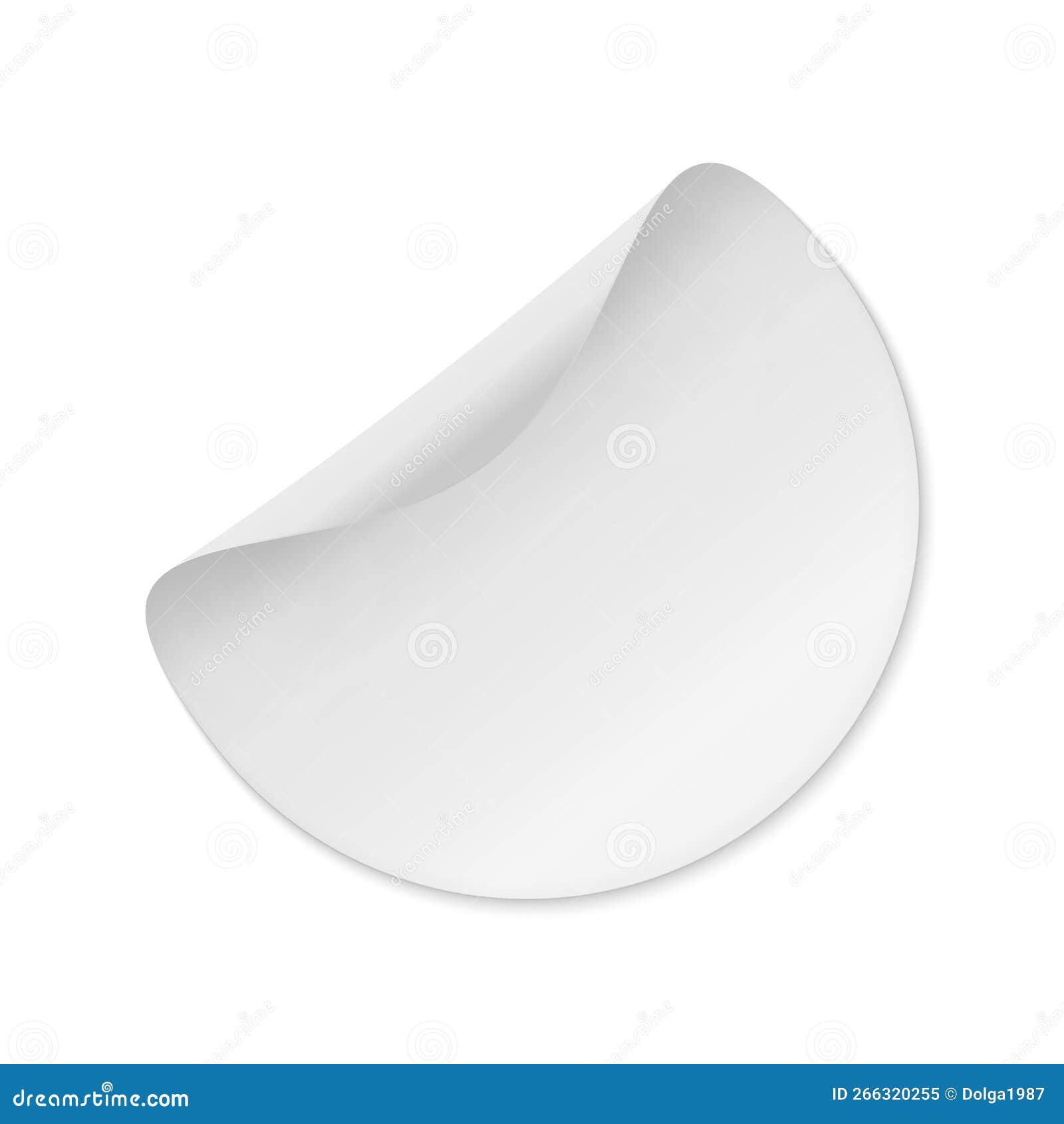 Paper Round Sticker with a Curved Corner. Realistic Element of the ...