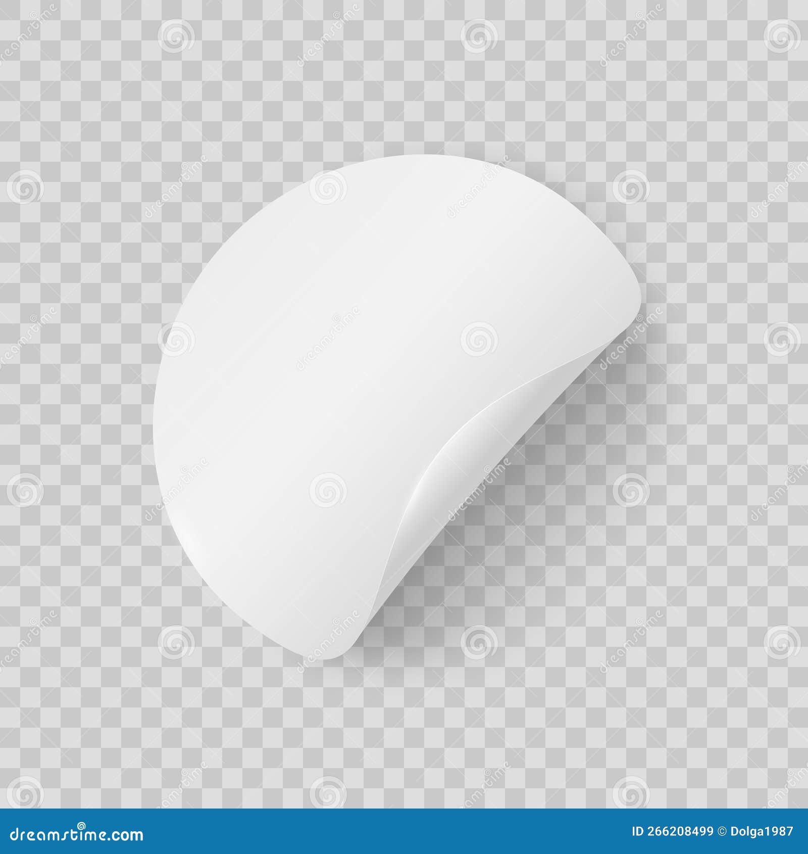 Paper Round Sticker with a Curved Corner on a Transparent Background ...