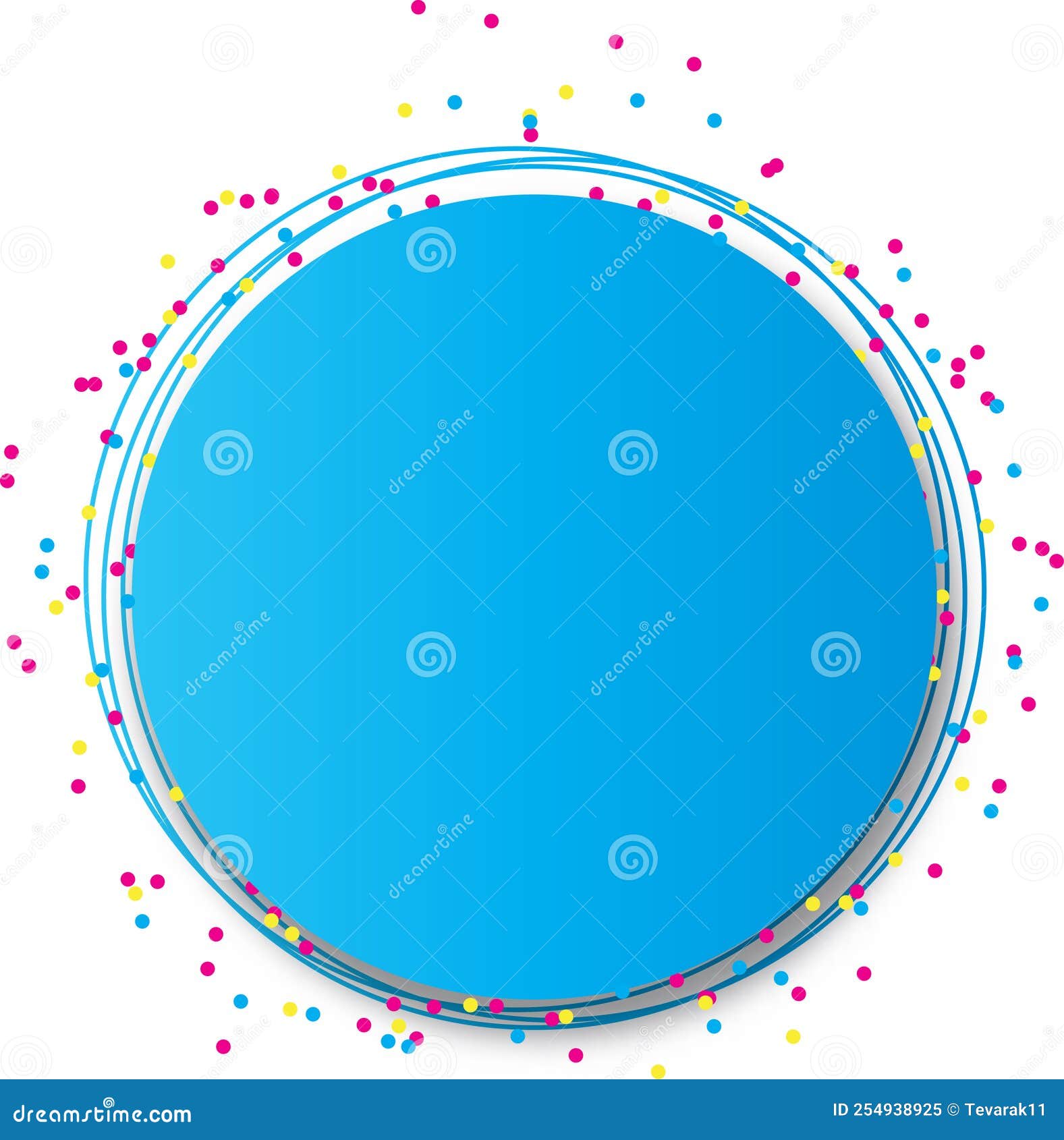 Paper Round White Card with Color Drops. Vector Illustration Stock ...