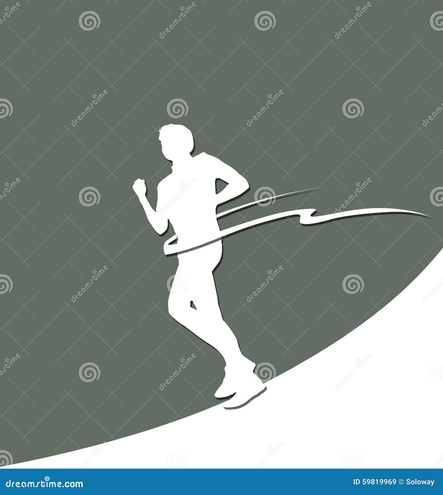 Paper Runner Silhouette with Finish Stripe Stock Illustration ...