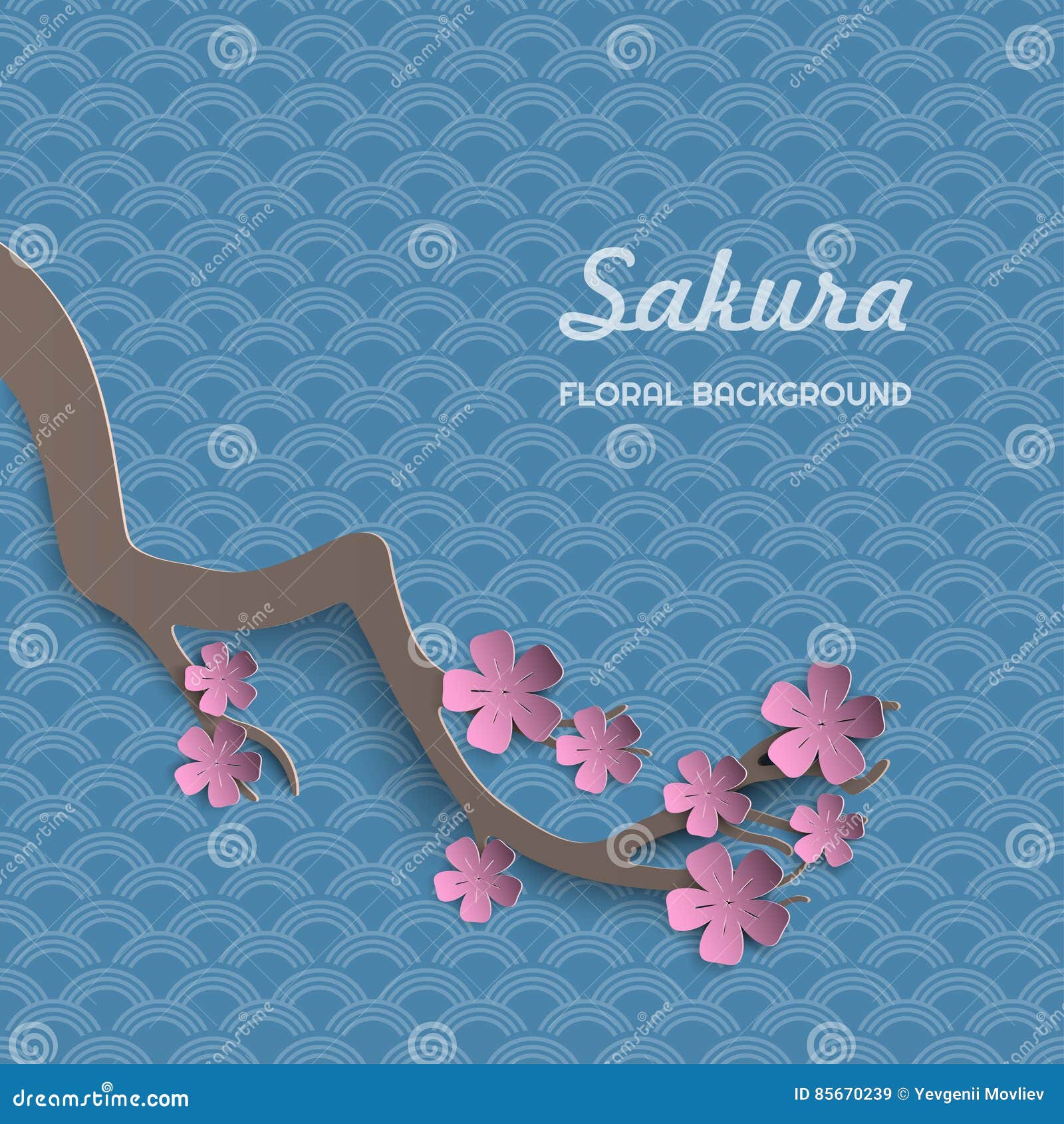 Paper Sakura Seamless Pattern. Floral Stylish Wallpaper Colorful ...
