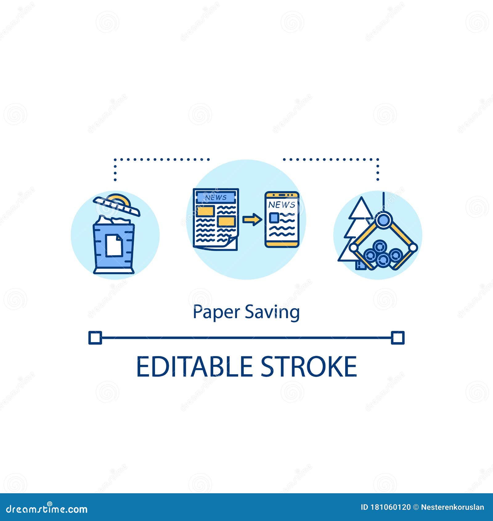 Paper saving concept icon stock vector. Illustration of graphic - 181060120