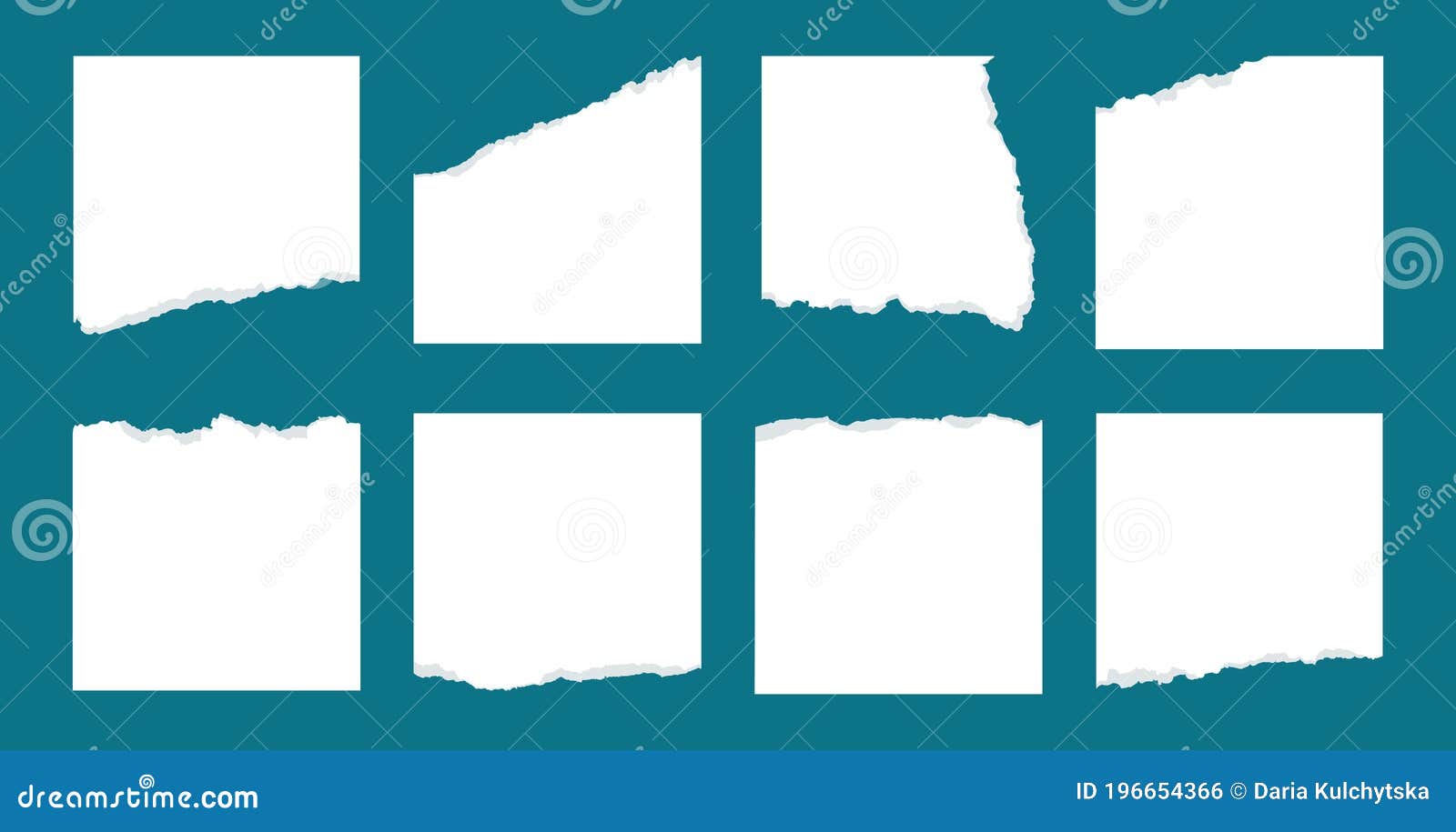 Paper Scraps Set White Ripped Note Blank Vector Stock Vector ...