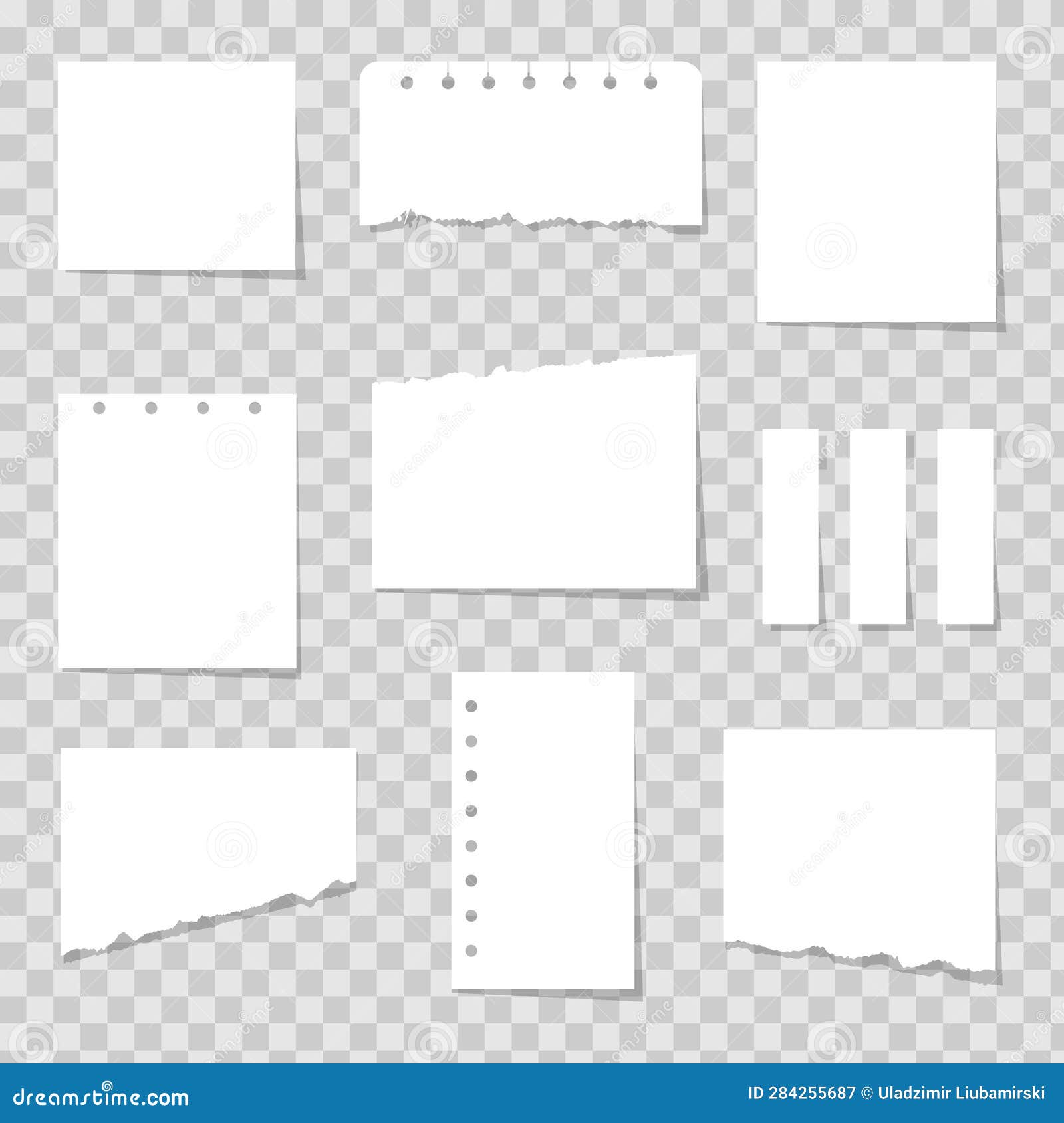 Paper Scraps. Paper Sheet Vector Set. Scraps of Paper. Sheets for Notes ...