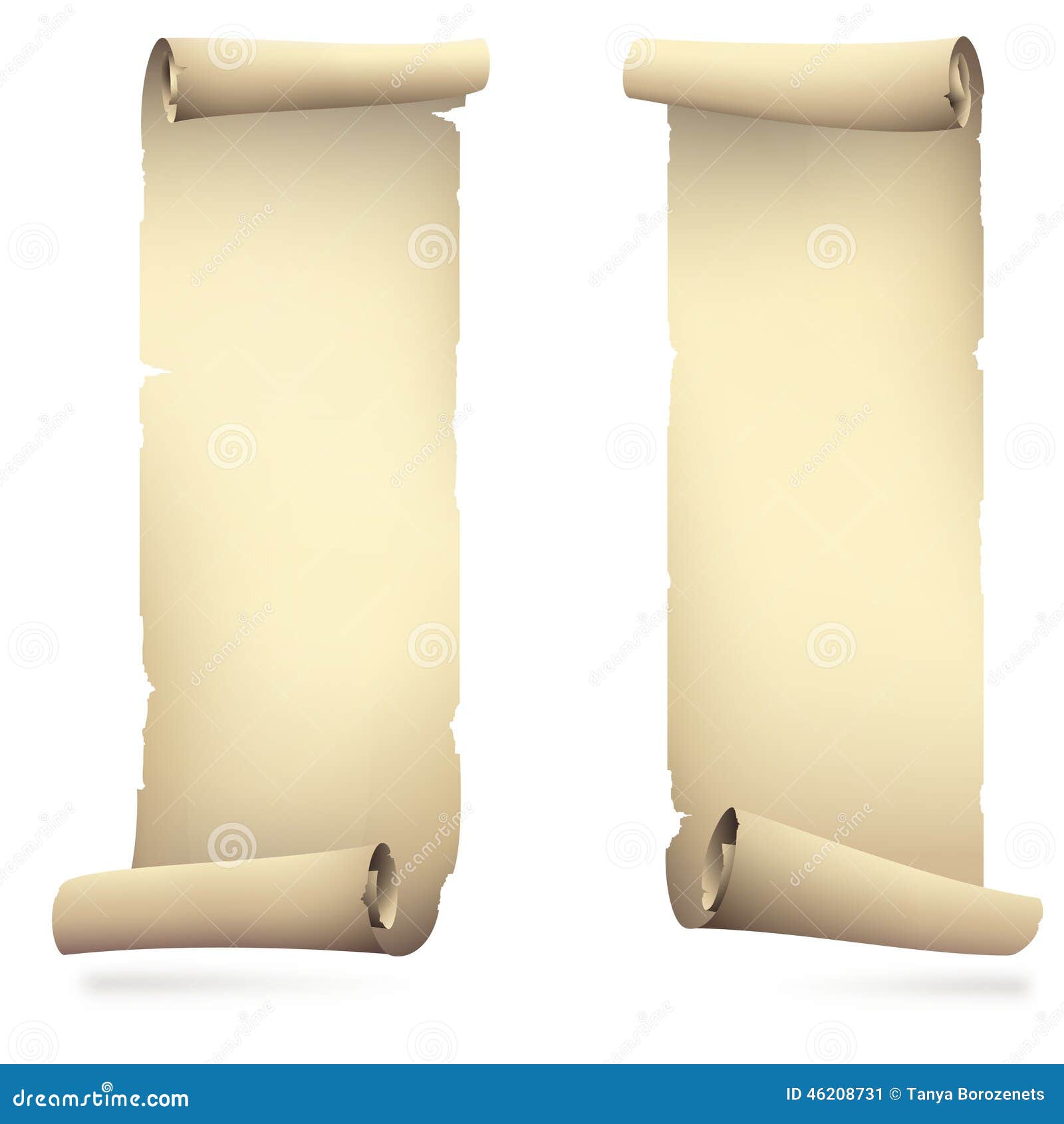 Paper scroll banner, set stock illustration. Illustration of banners ...