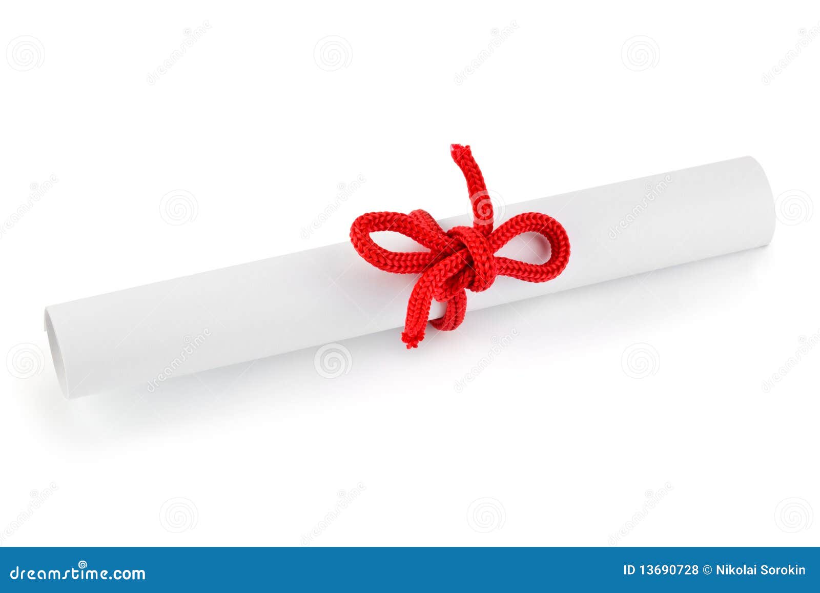 Paper scroll and bow stock photo. Image of message, label - 13690728