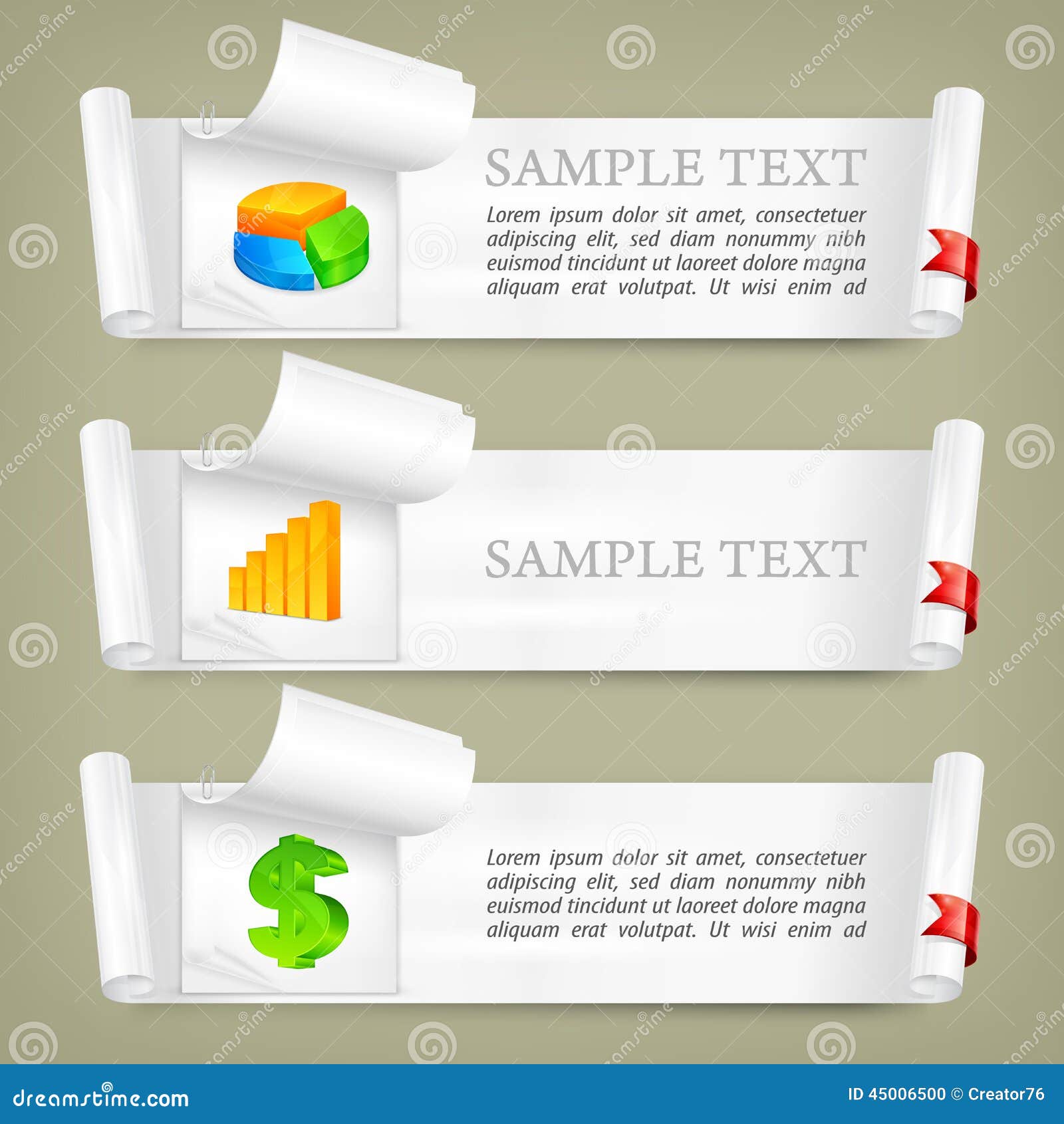 Paper Scroll with Business Symbols Stock Vector - Illustration of ...